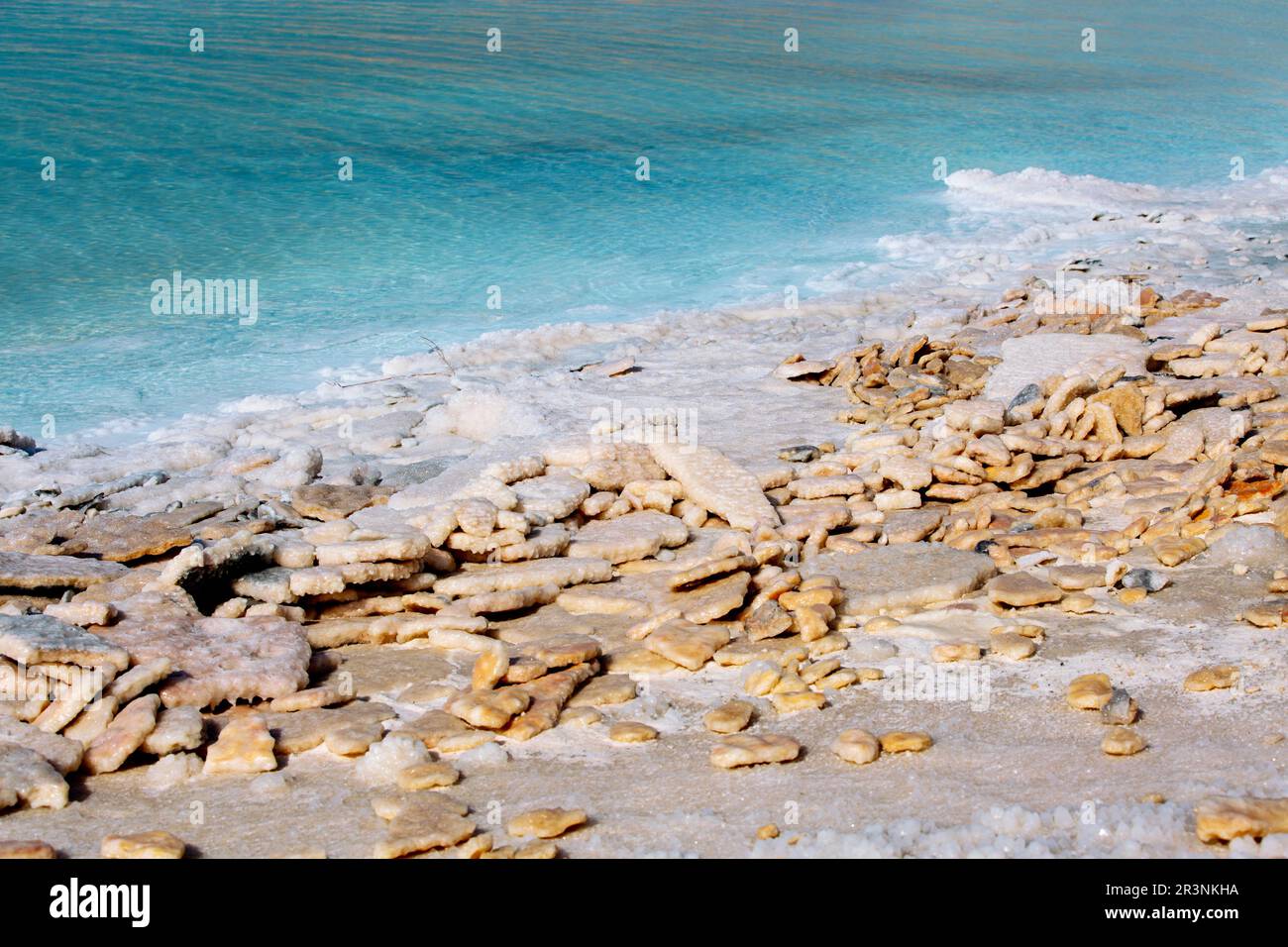 Close up Dead Sea salt mineral formations, Jordan Stock Photo - Alamy