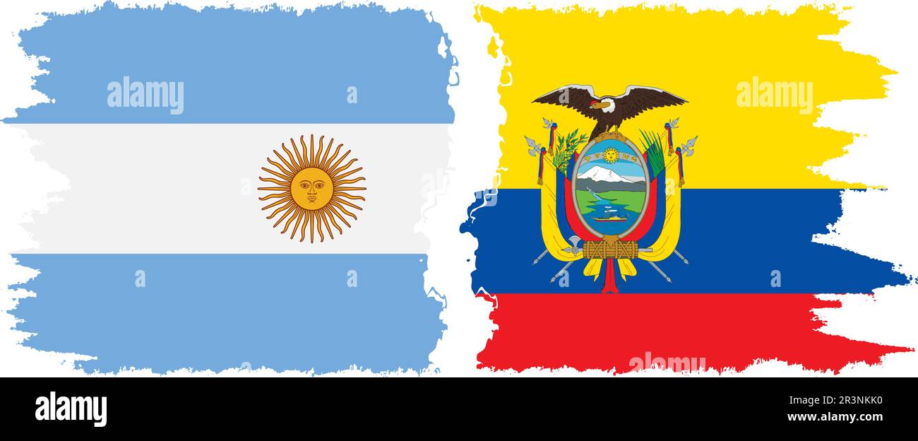 Ecuador and Argentina grunge flags connection, vector Stock Vector ...