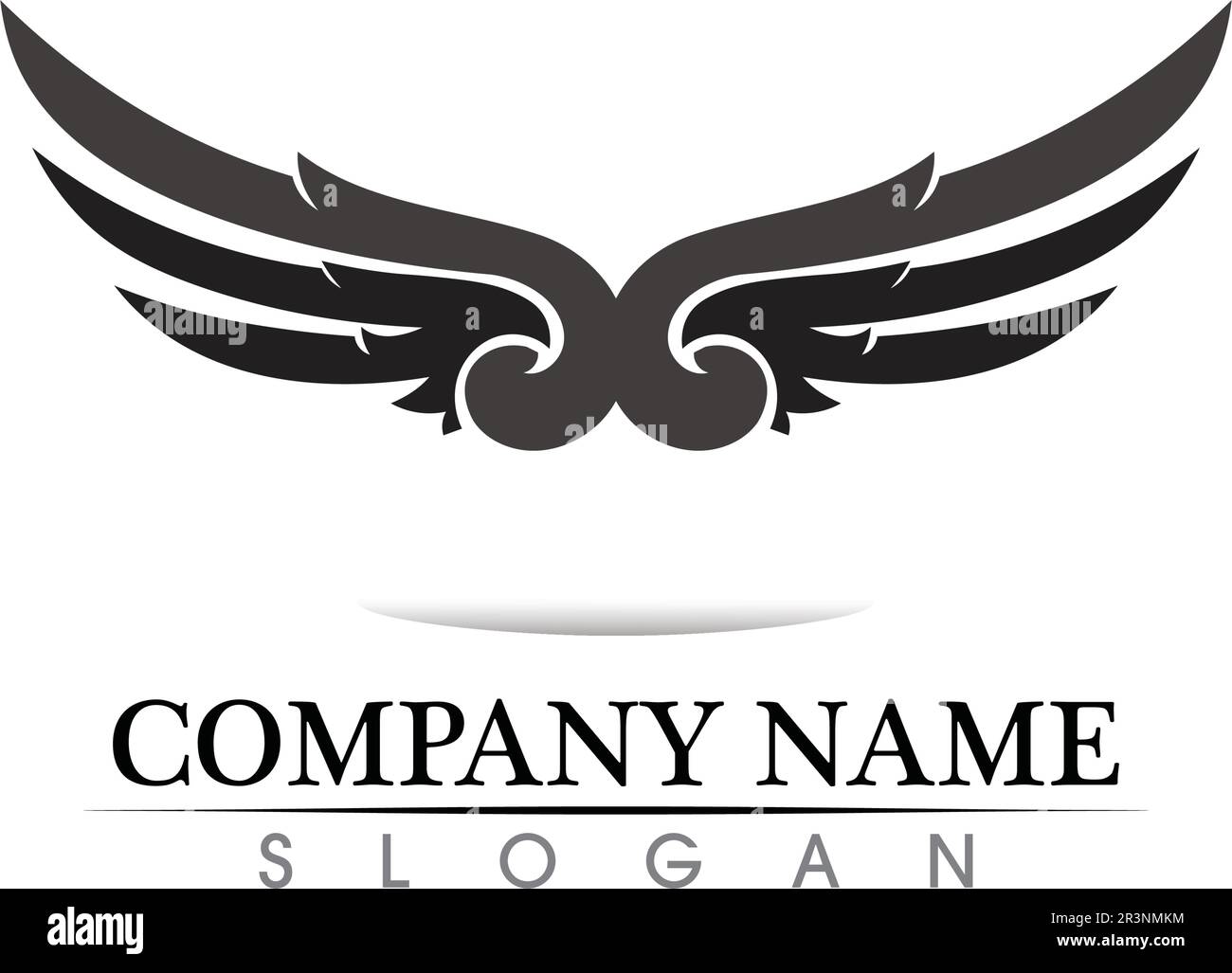 Black wing logo symbol for a professional designer Stock Vector Image ...