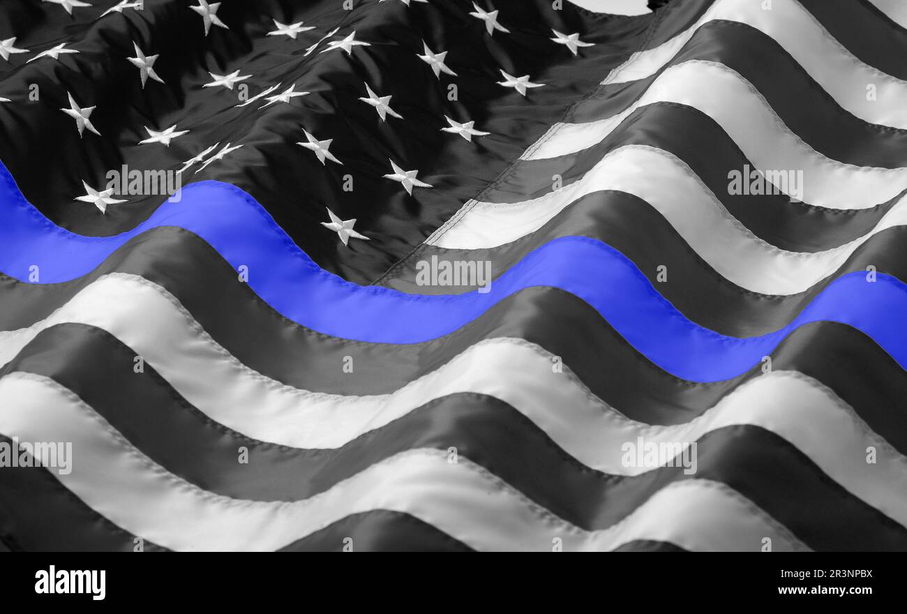 The Thin Blue Line represents the police Stock Photo - Alamy