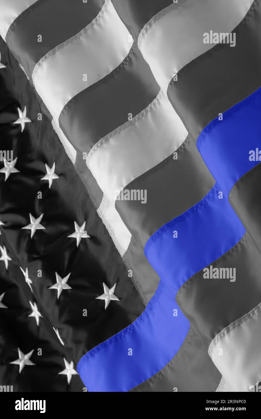 The Thin Blue Line represents the police Stock Photo - Alamy
