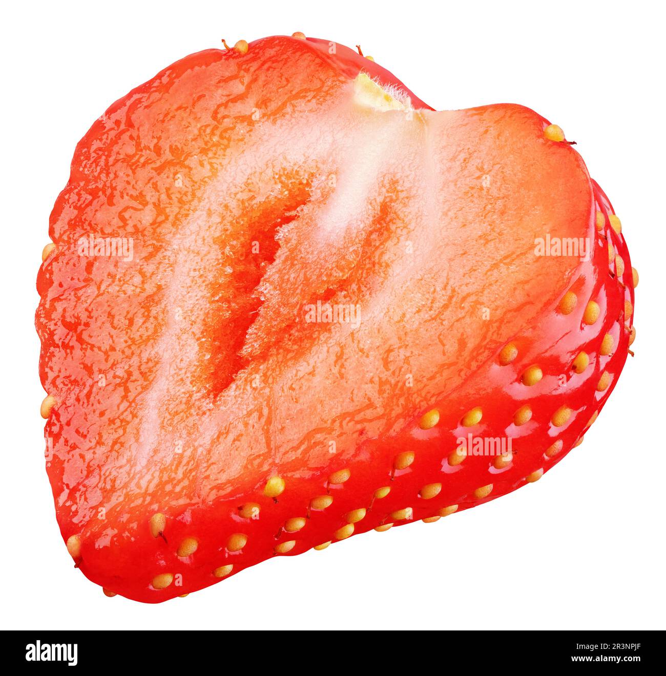 Strawberry half isolated on white background with clipping path. Full ...