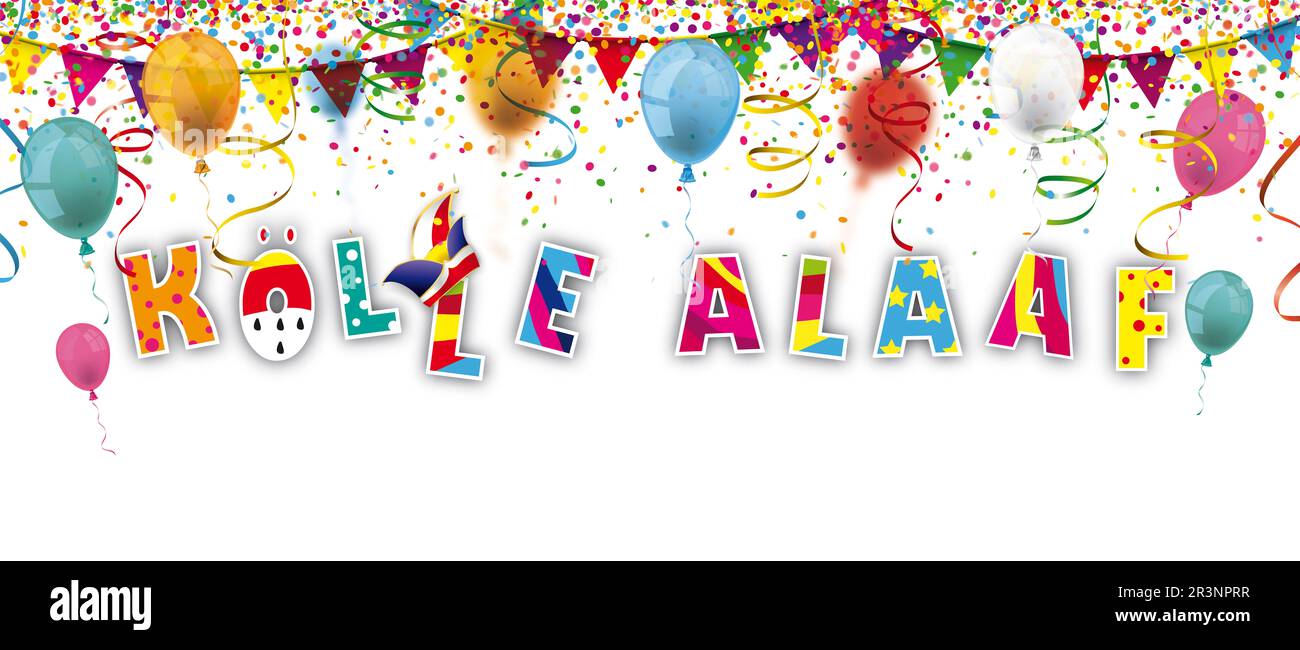 Koelle Alaaf Confetti Balloons Ribbons Festoon Long Header Stock Photo ...