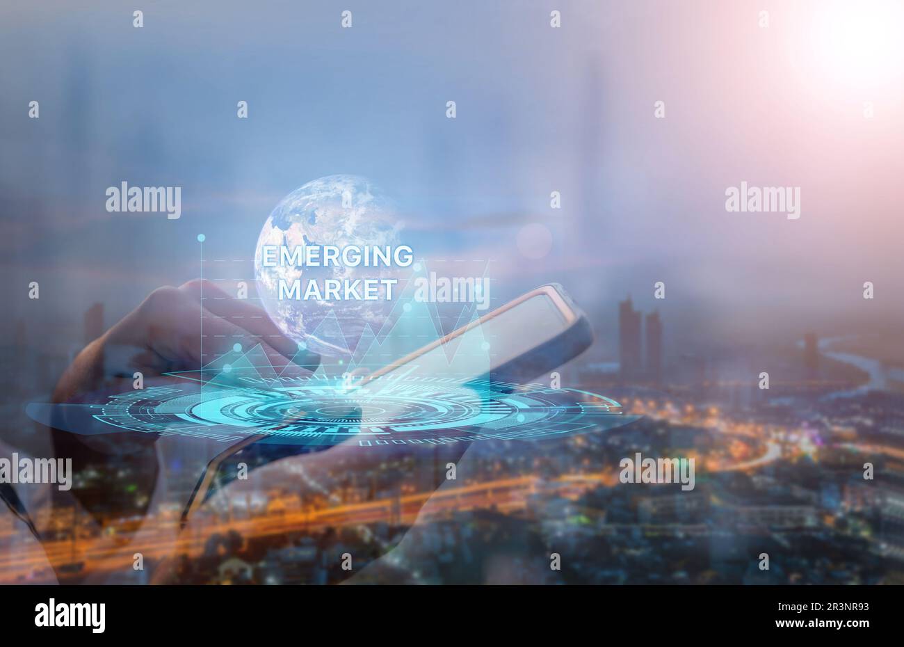 Emerging markets. Internet and network technology business concepts ...