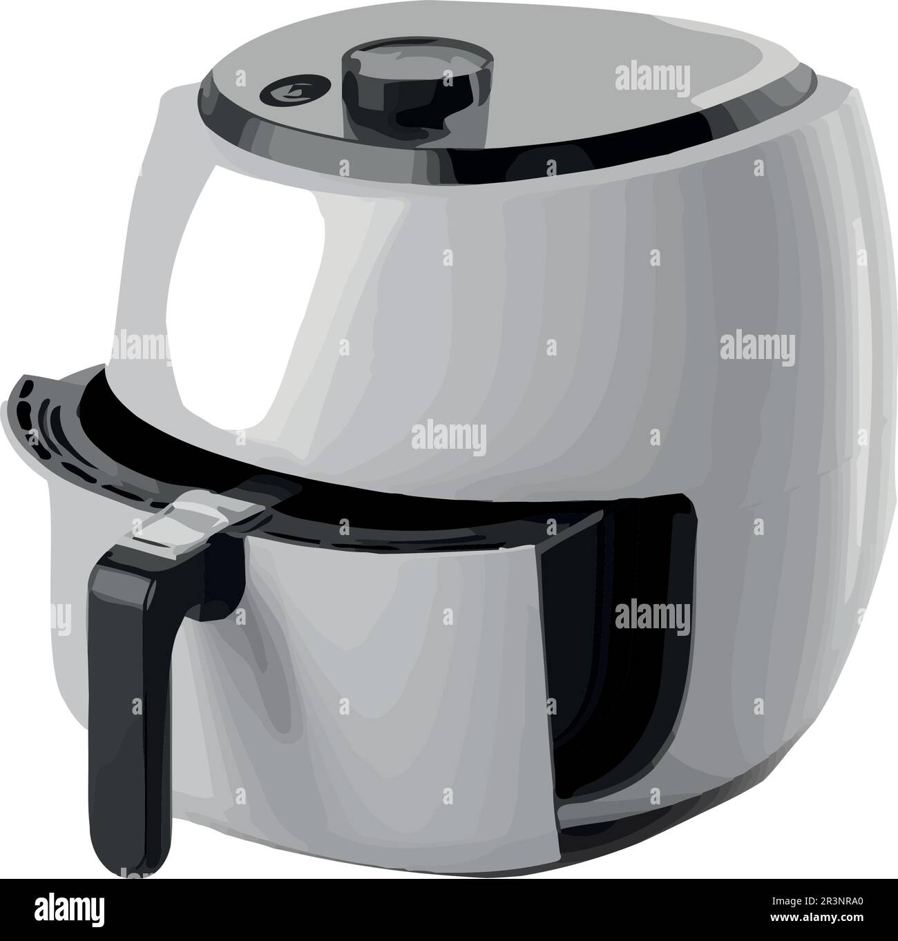 Modern air fryer with handle on white background Stock Vector Image ...