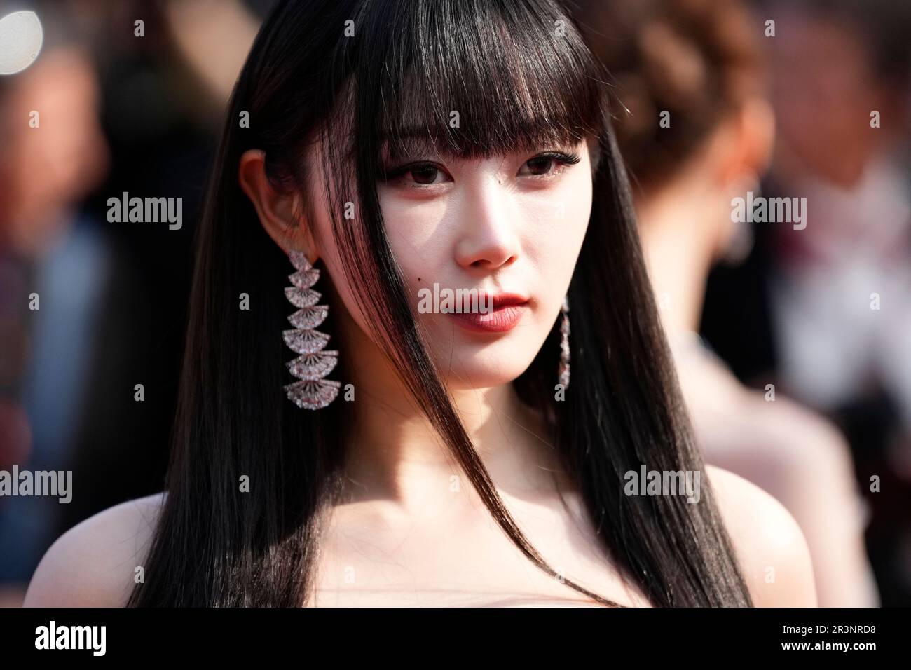 Giselle, from the group aespa, pose for photographers upon arrival at ...