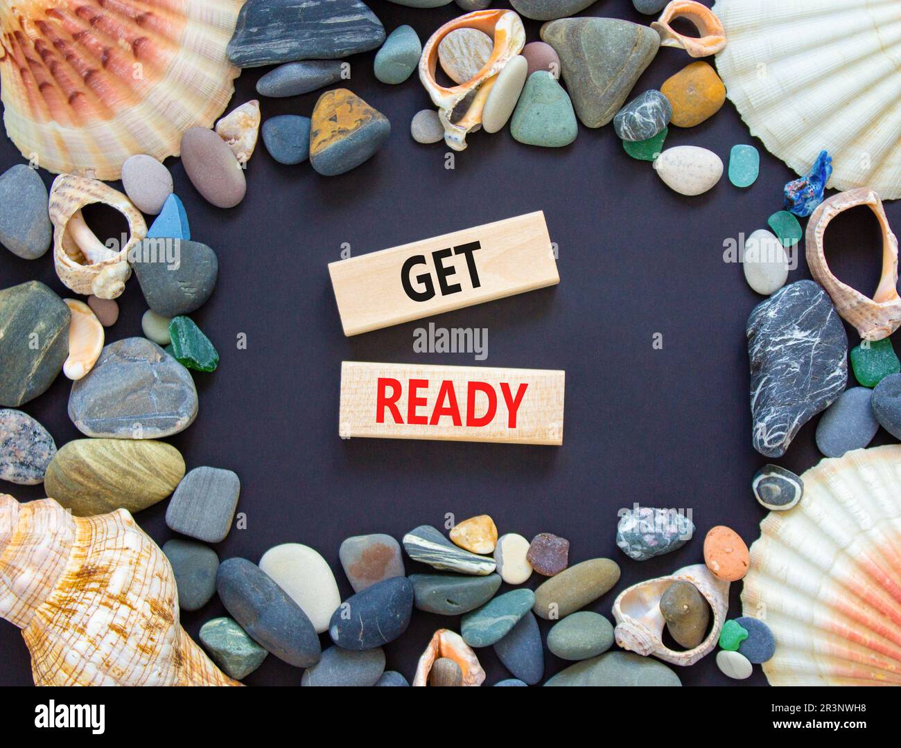 Get ready symbol. Concept words Get ready on wooden blocks on a ...