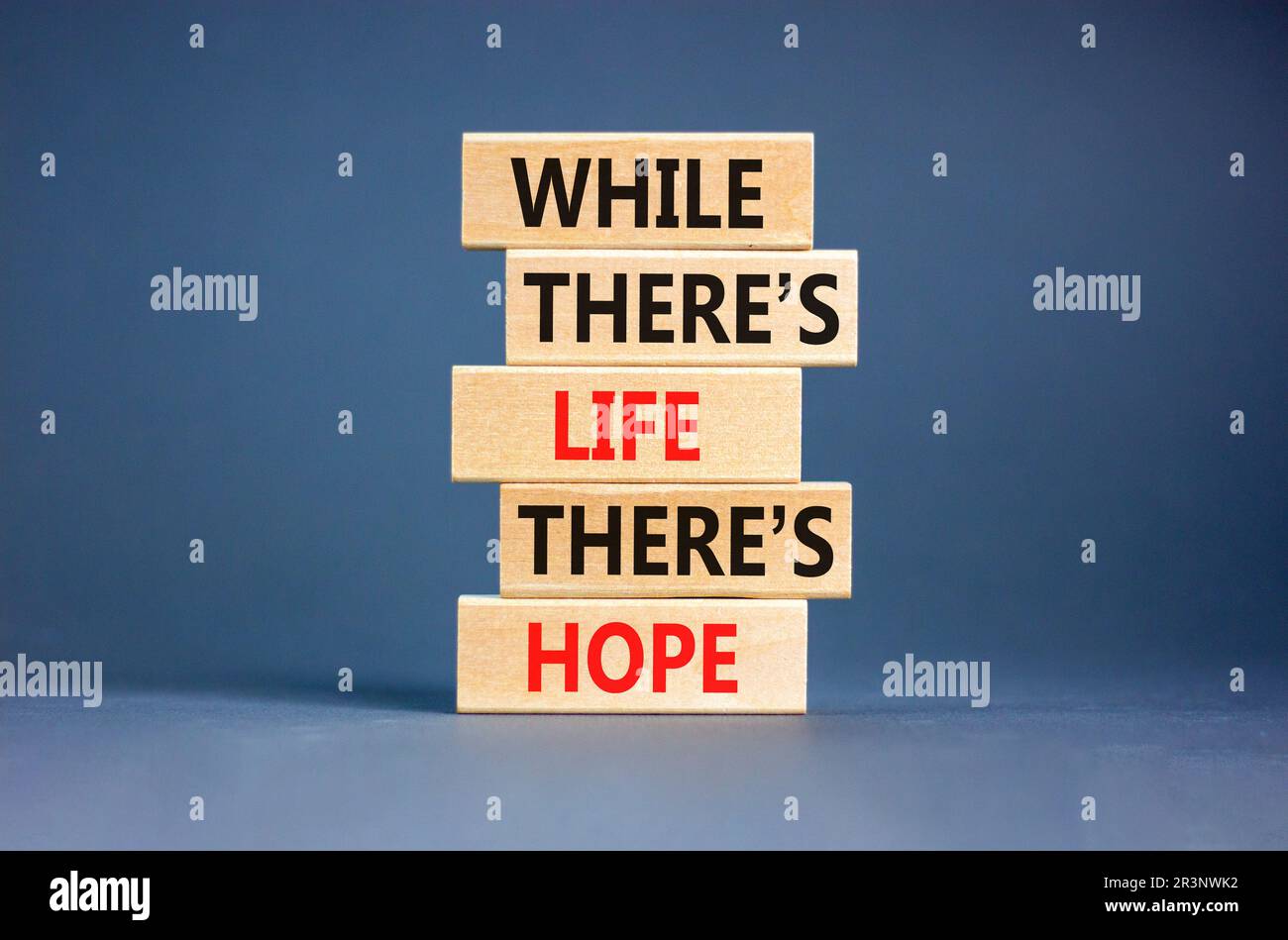 Life and hope symbol. Concept word While there is life there is hope on ...