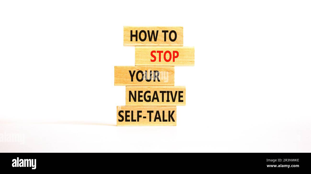 Stop negative self-talk symbol. Concept words How to stop your negative ...