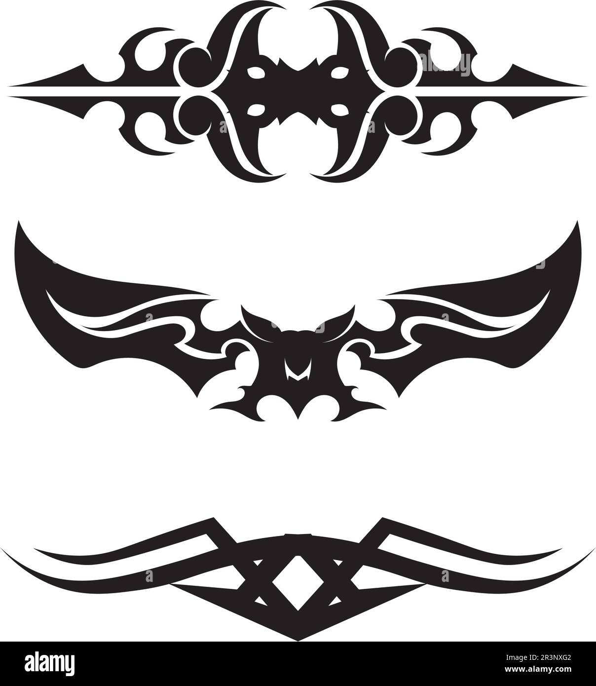 tribal tatto collection set flame tatoo totem Vector Illustration ...