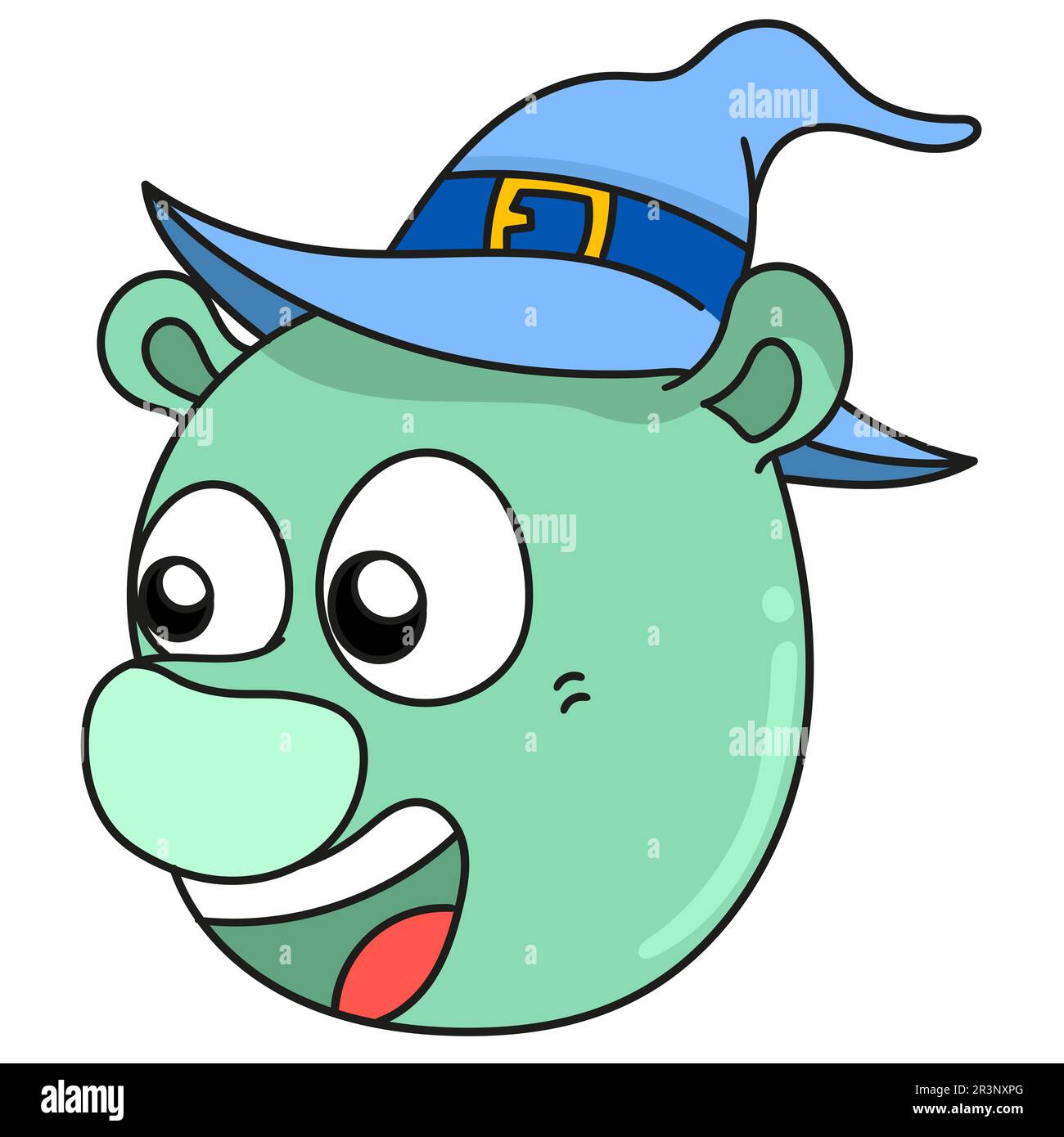 Witch head emoticon laugh happily. doodle icon image Stock Photo - Alamy