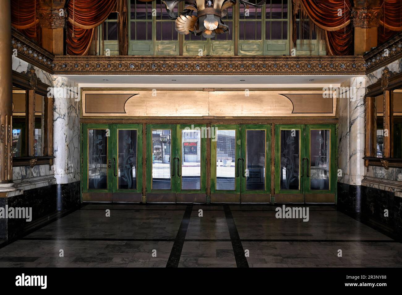 LOS ANGELES, CALIFORNIA - 17 MAY 2023: Lobby at the Palace Theatre, one ...