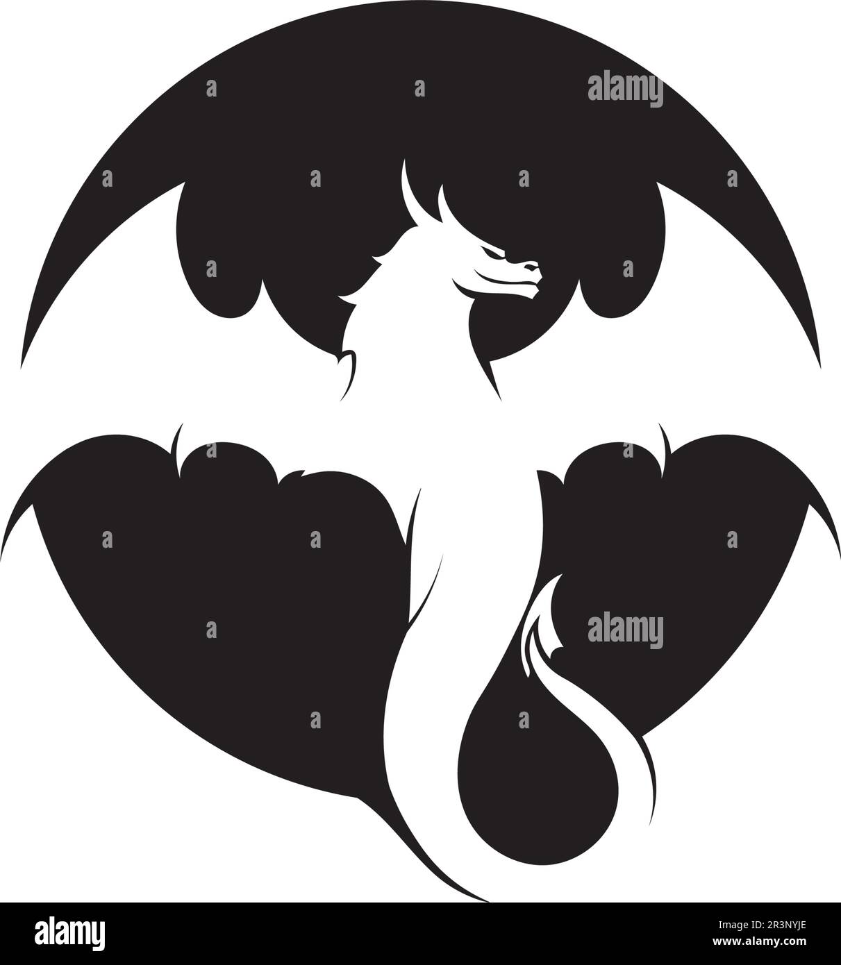 Head dragon flat color logo template vector illustration Stock Vector ...