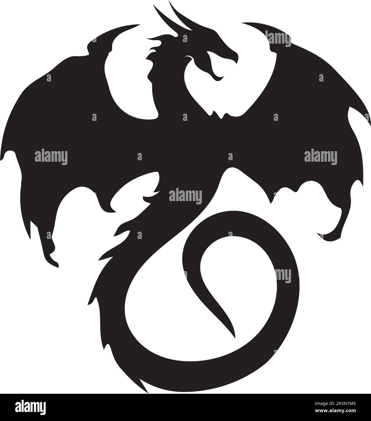 Head dragon flat color logo template vector illustration Stock Vector ...