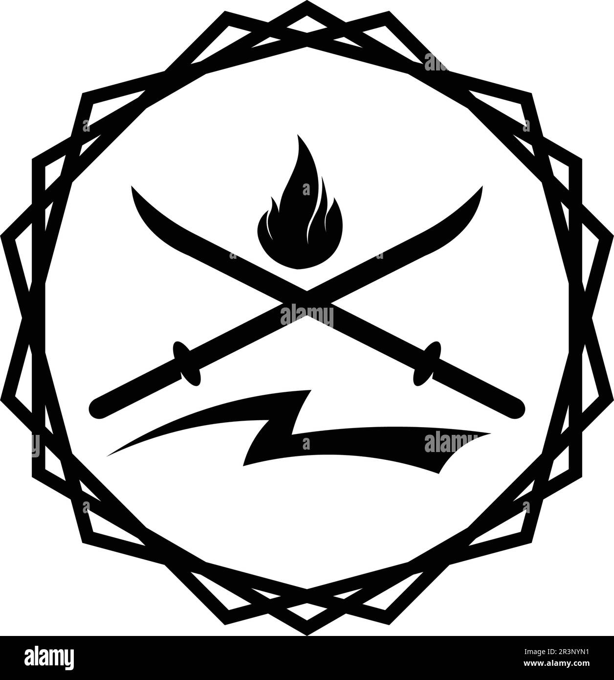 Cross swords icon flat. Simple vector symbol and bonus icon Stock ...