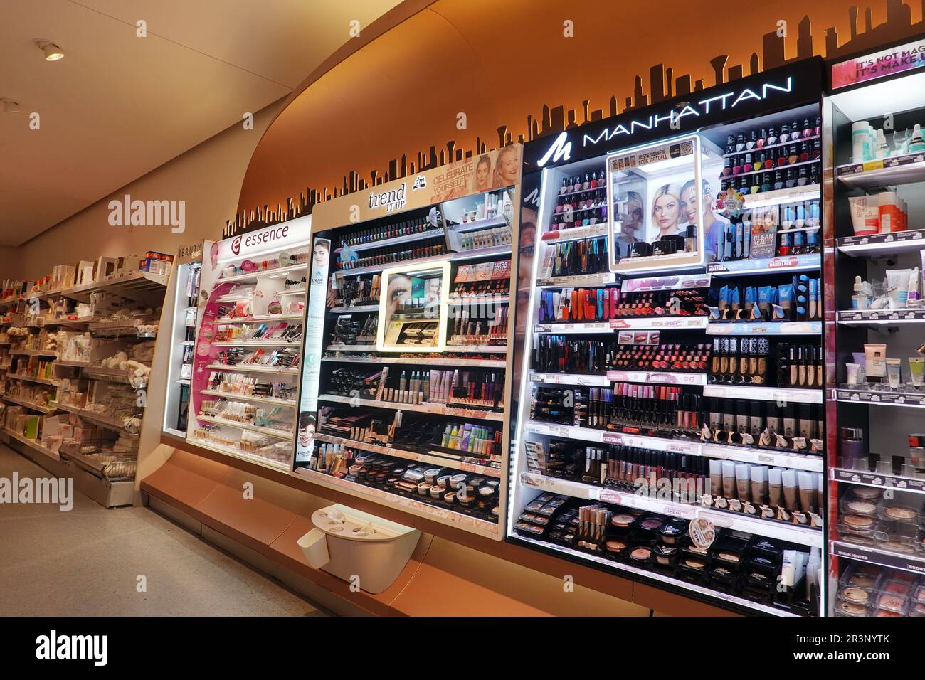 Cosmetics department in a DM drugstore Stock Photo - Alamy