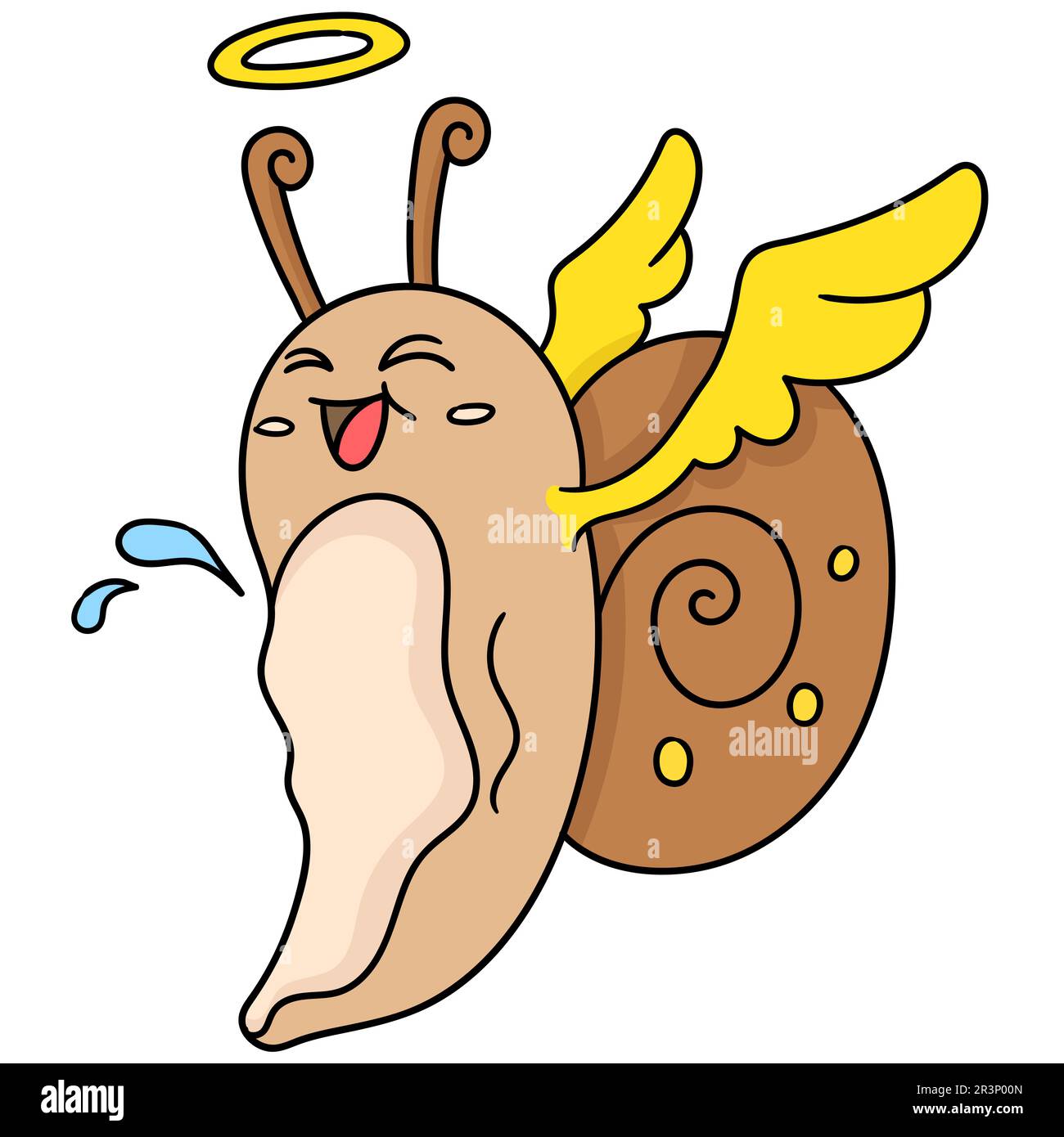 Winged slug angel doodle kawaii. doodle icon image Stock Photo - Alamy