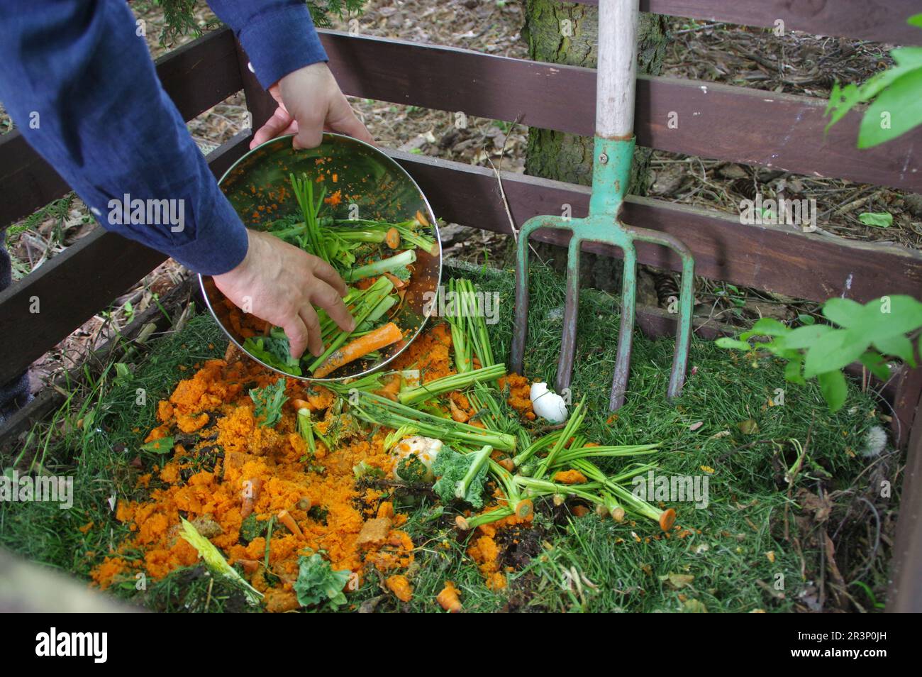Compost organic waste. Food recycling at home backyard garden and ...