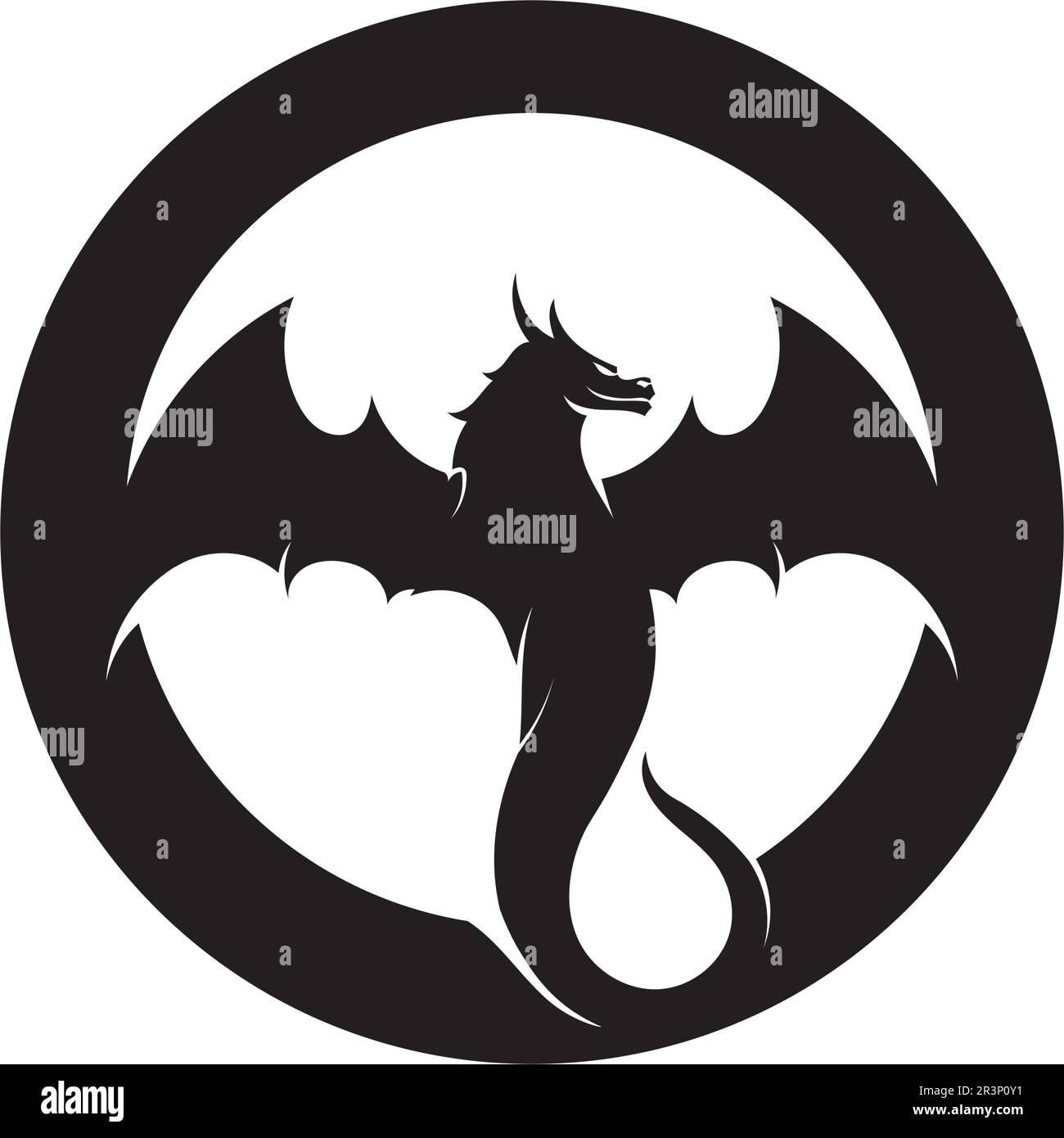 Head dragon flat color logo template vector illustration Stock Vector ...