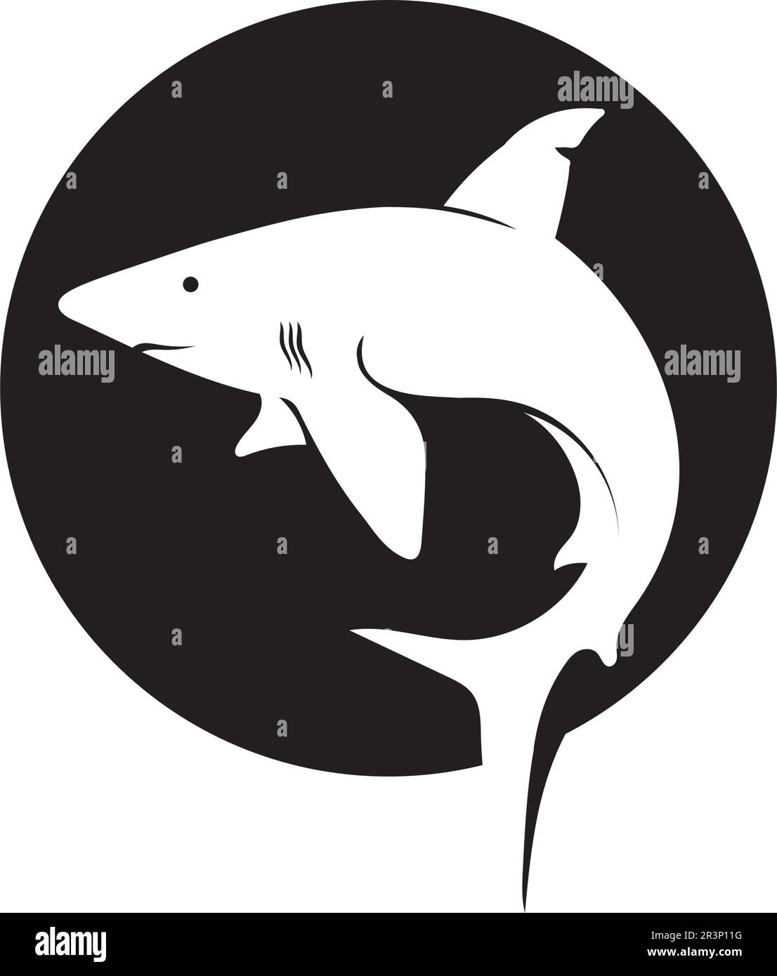 Minimal shark illustration Black and White Stock Photos & Images - Alamy