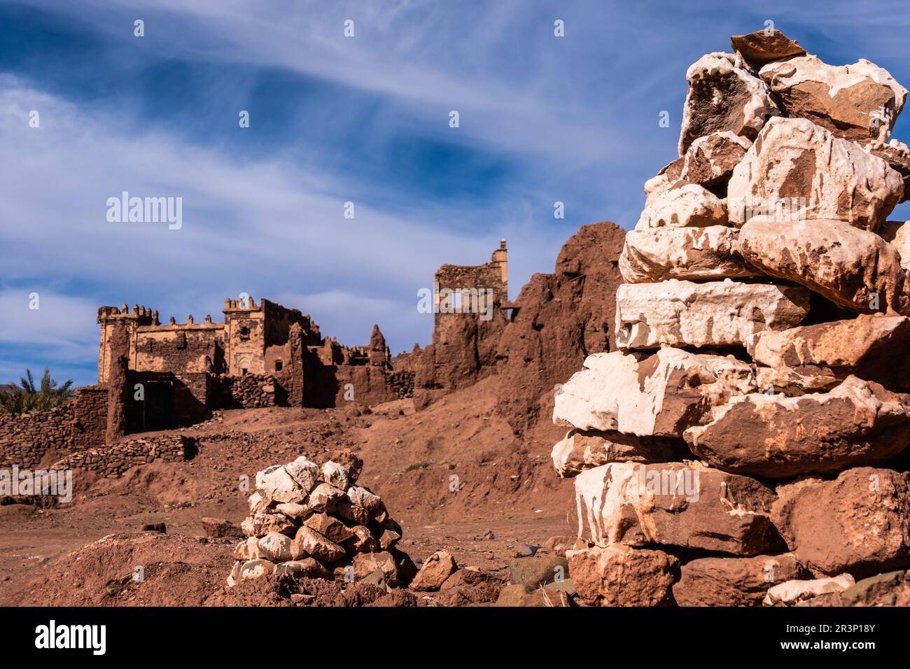 An old kasbah in the middle of a traditional Berber village Stock Photo ...