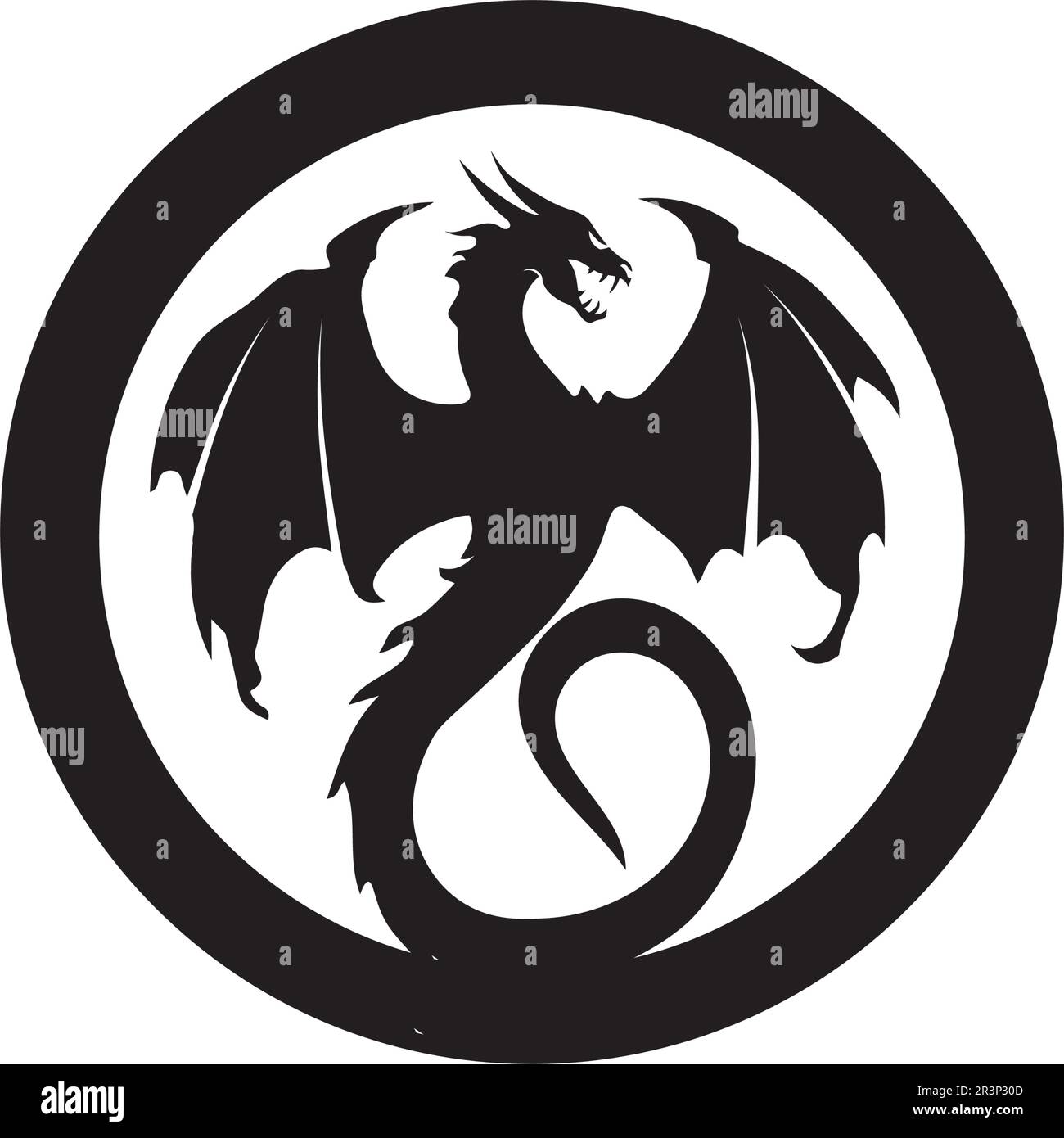 Head dragon flat color logo template vector illustration Stock Vector ...
