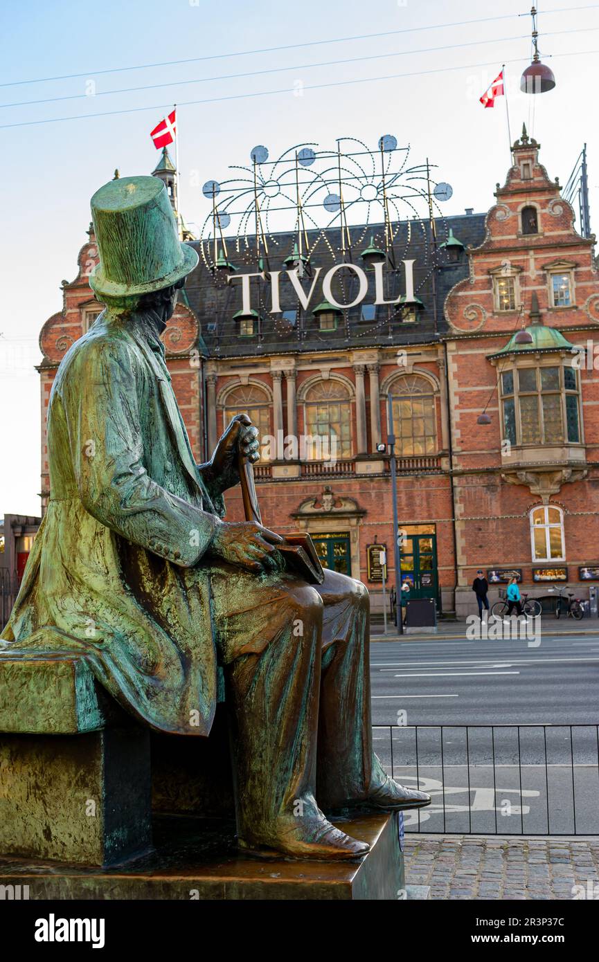 Hans Christian Andersen statue on H.C. Andersens B;vd looking at the ...