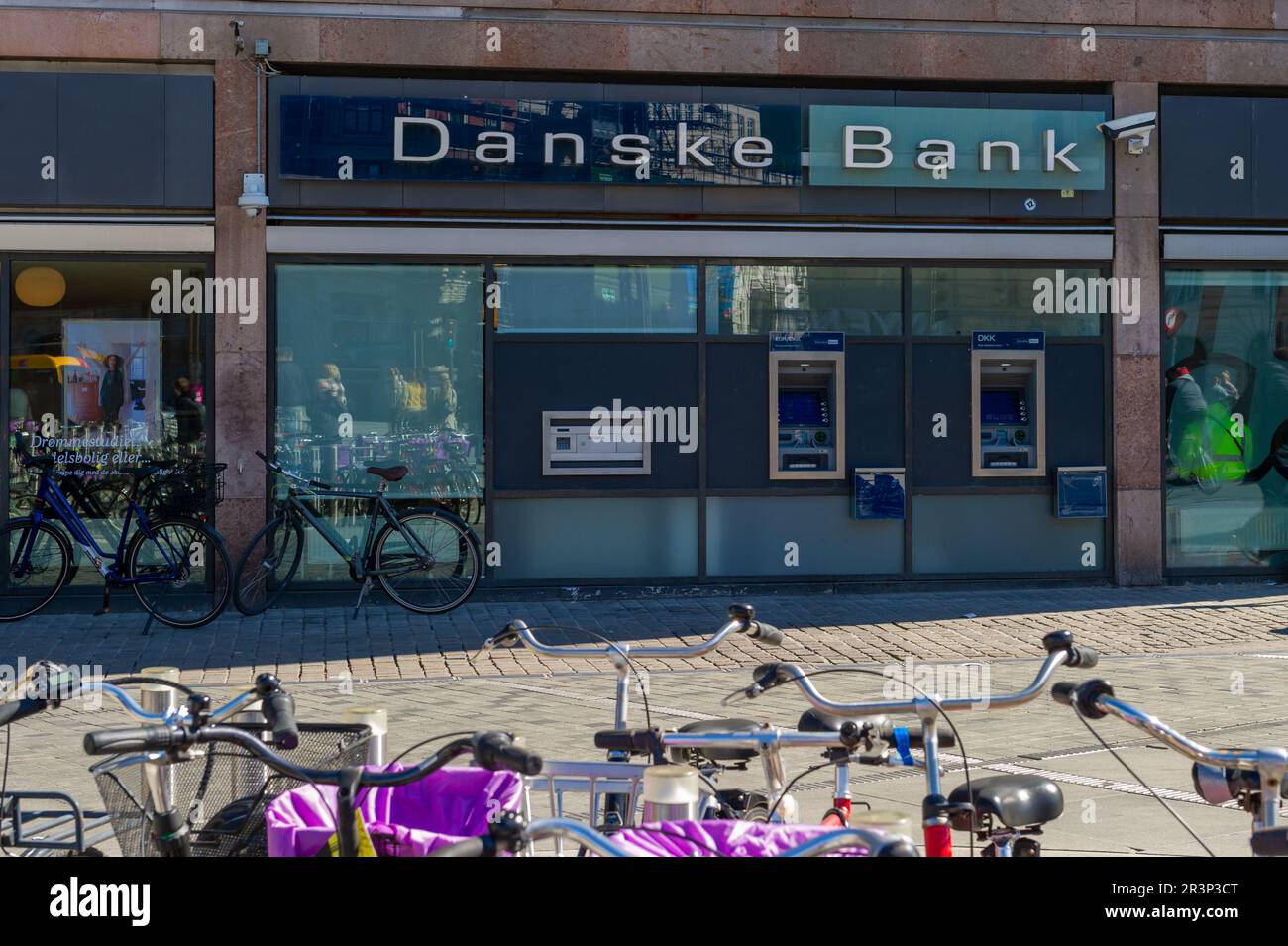 Front elevation of a Danske Bank branch, Copenhagen, Denmark Stock ...