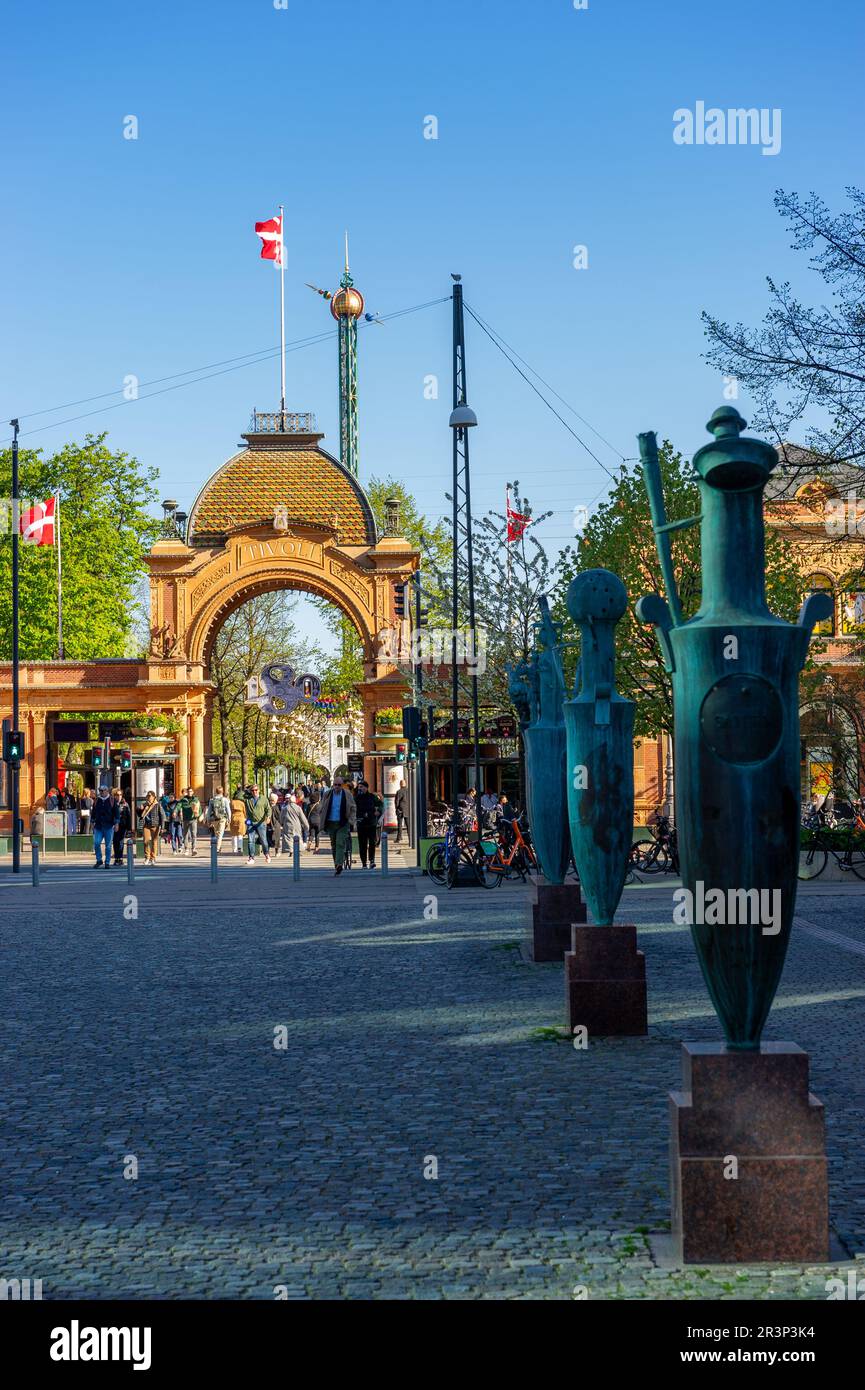 Tivoli Theme Park main entrance on a sunny day, Copenhagen, Denmark ...