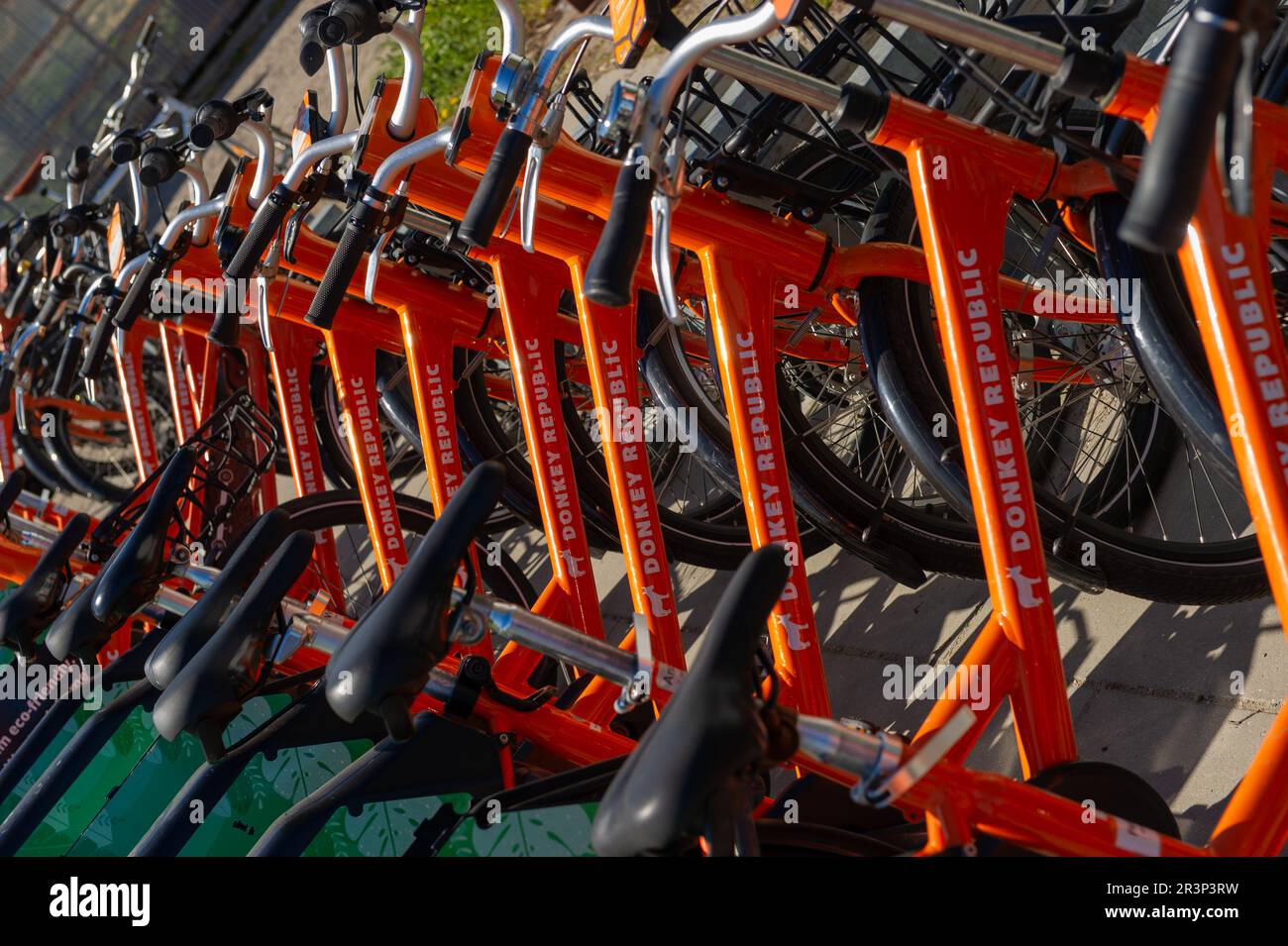 Donkey Republic Bike Hire, Copenhagen, Denmark Stock Photo - Alamy