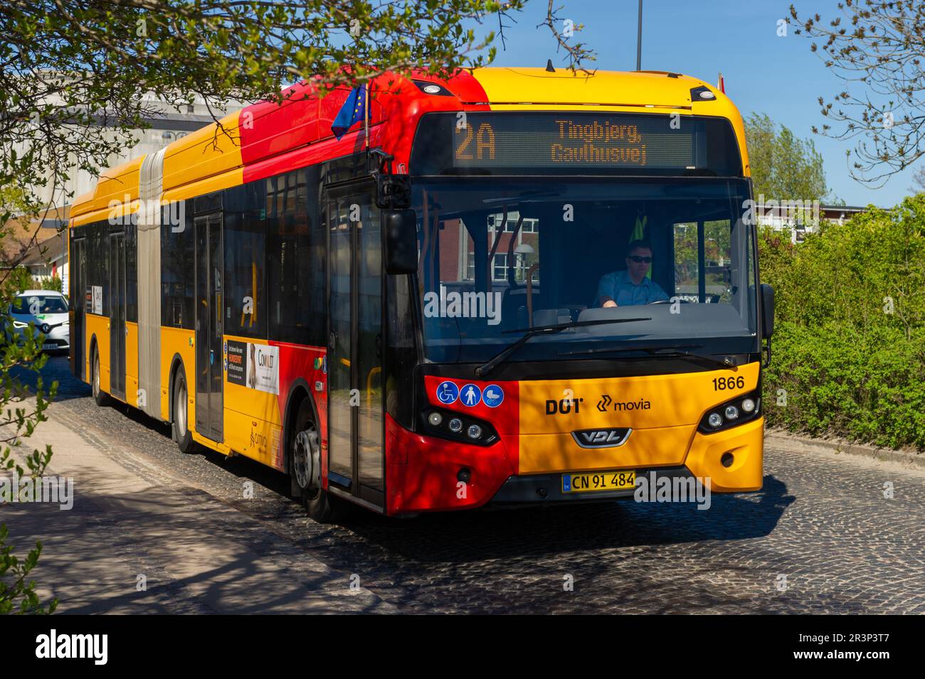 An electric bus in Copenhagen, Denmark Stock Photo - Alamy