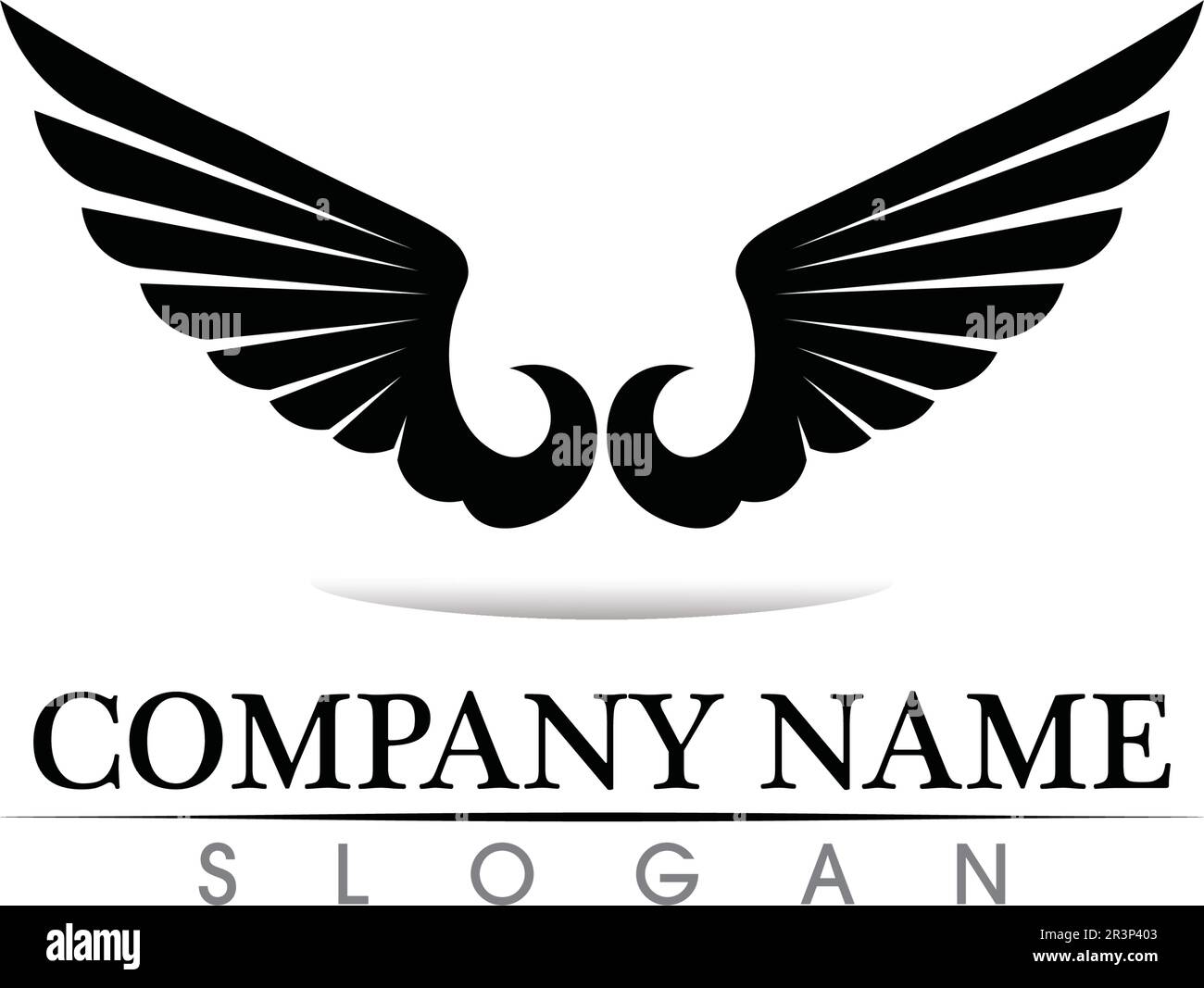 Black wing logo symbol for a professional designer Stock Vector Image ...