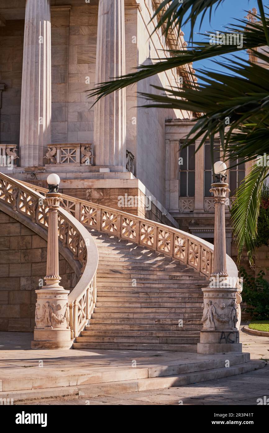 Greece National Library - Neoclassical Building in Athens Stock Photo ...