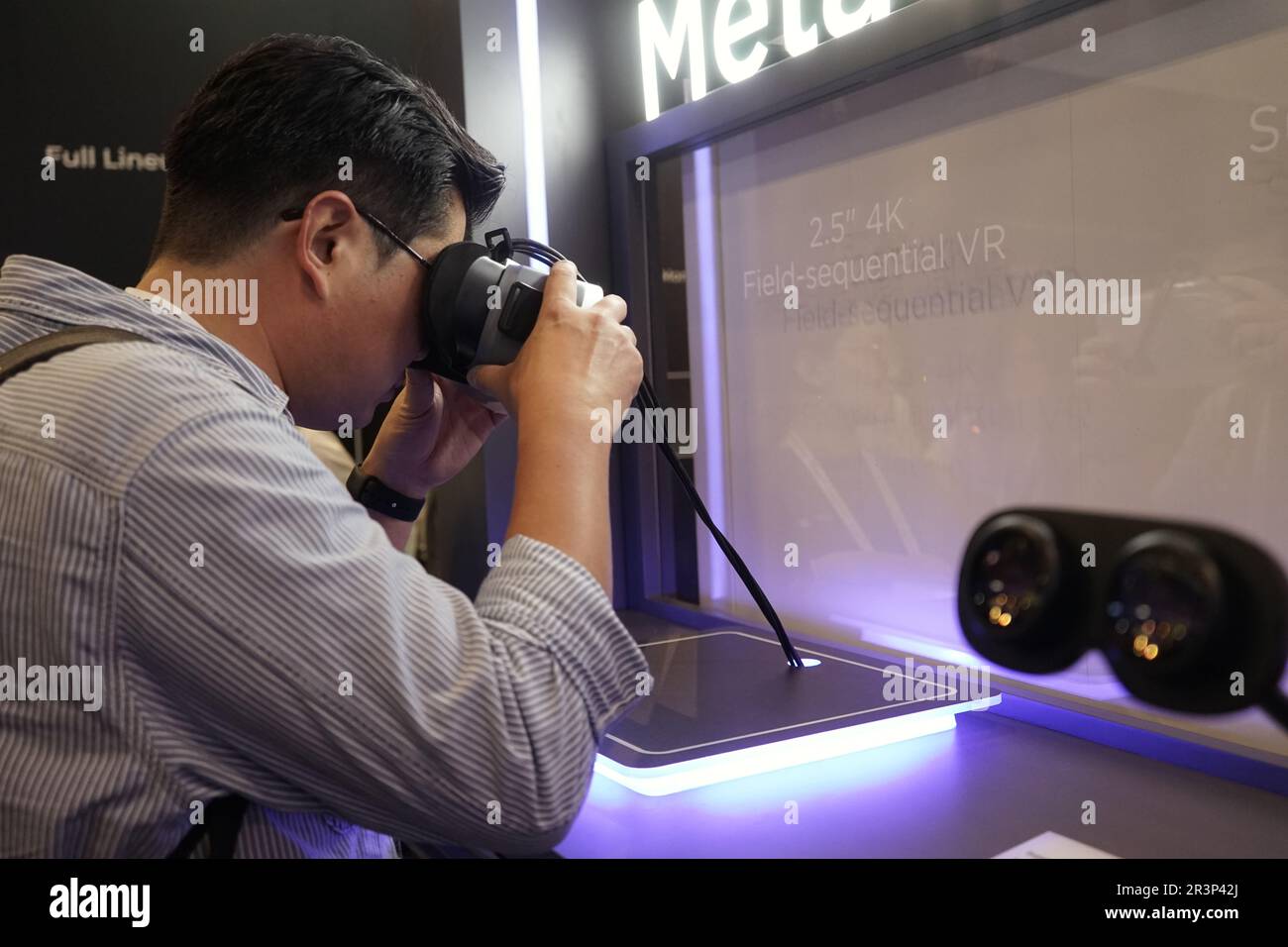 Los Angeles, USA. 23rd May, 2023. A man visits the exhibition area of ...