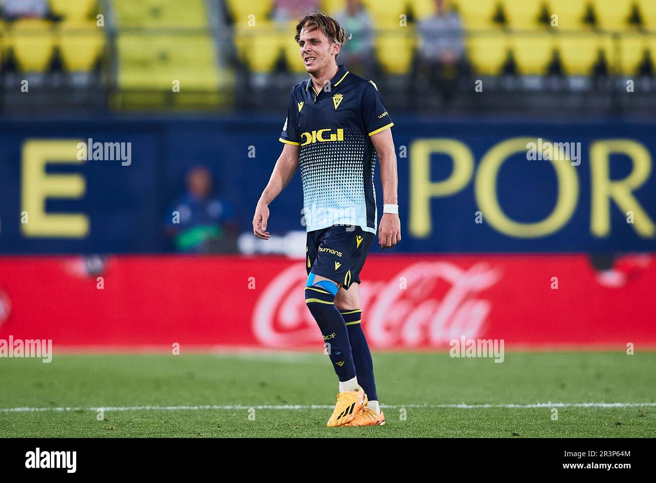 Ivan Alejo of Cadiz CF reacts during the LaLiga Santander match between ...