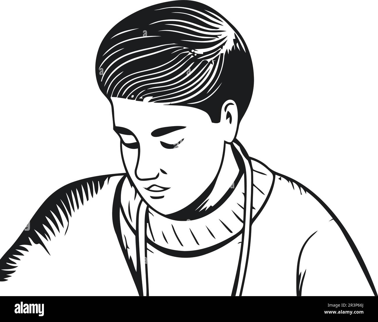 One person, profile vector, black and white Stock Vector Image & Art ...