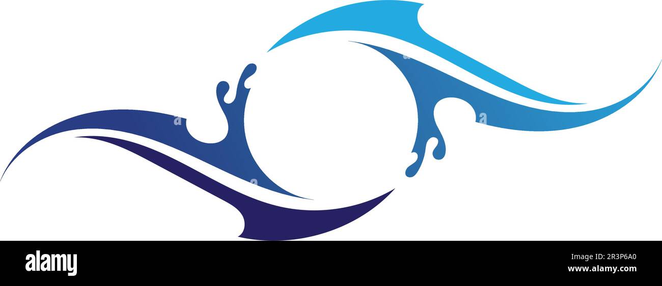 Waves beach blue logo and symbols template icons app Stock Vector Image ...