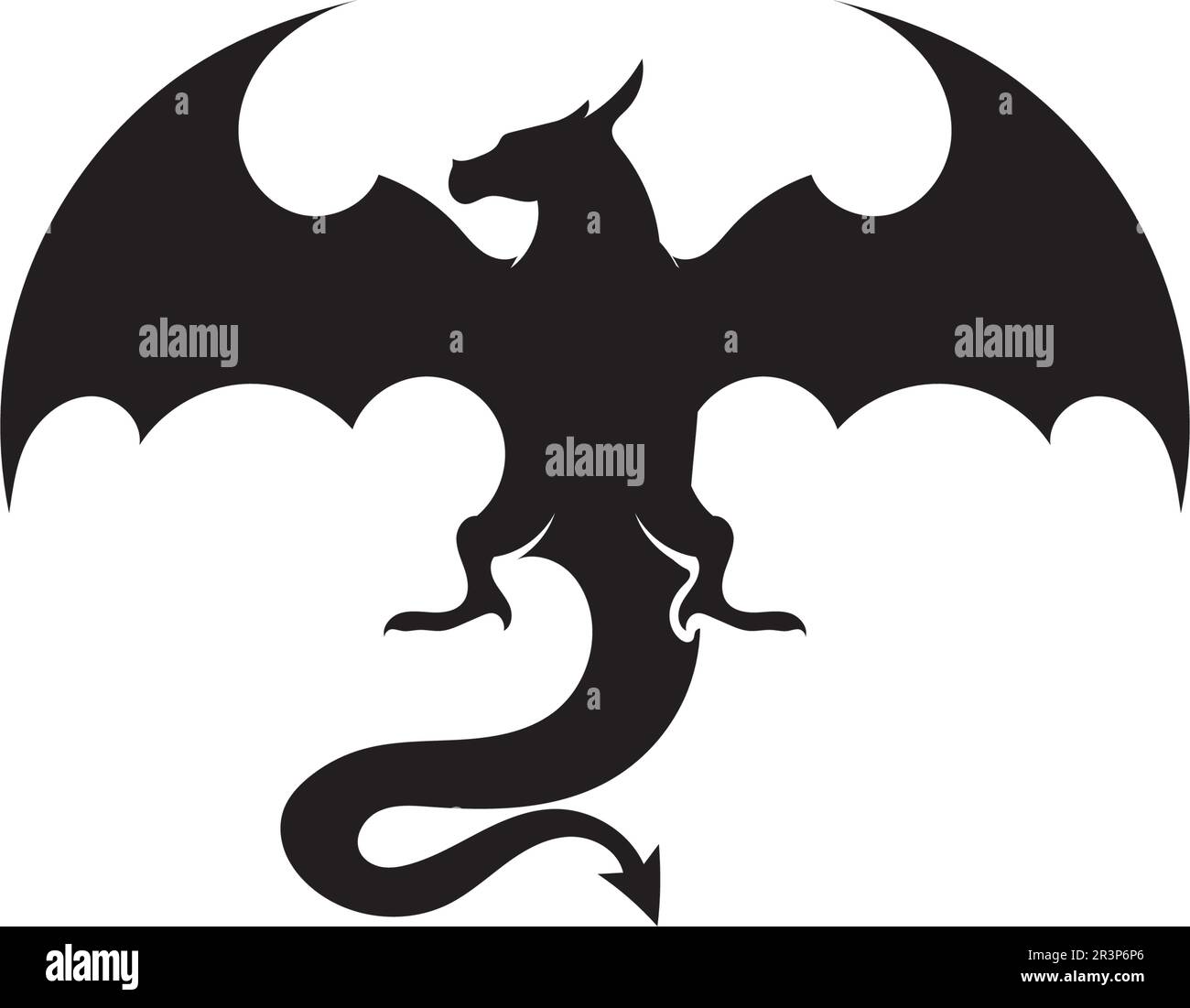 Head dragon flat color logo template vector illustration Stock Vector ...