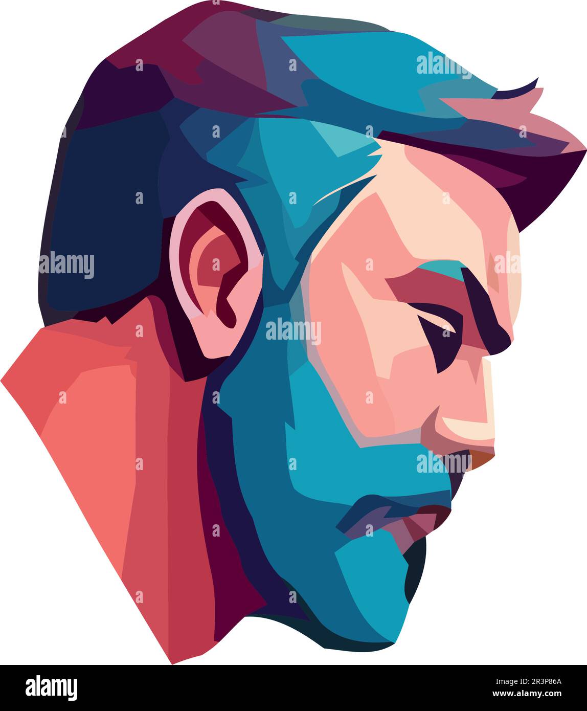 Modern man with blue beard cartoon Stock Vector Image & Art - Alamy