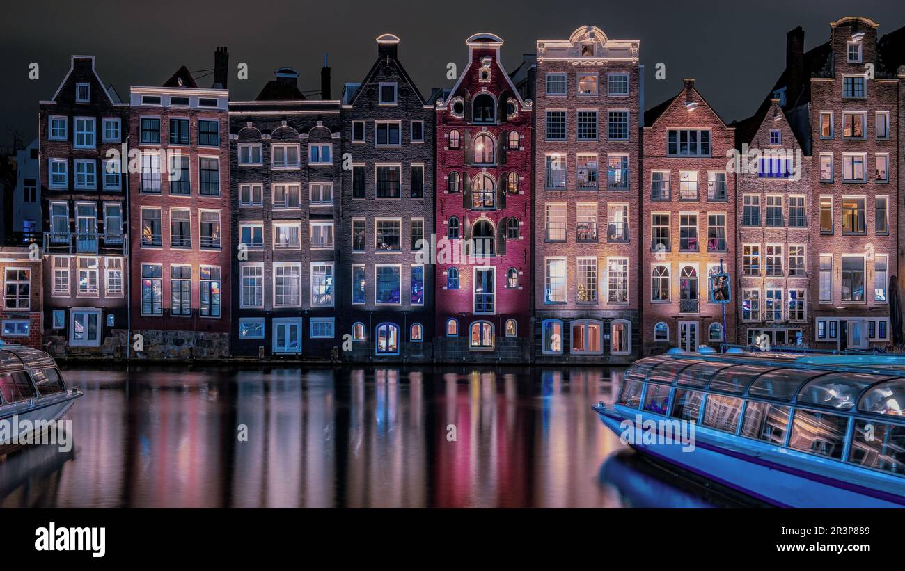 Amsterdam canals in the evening light, Dutch canals in Amsterdam ...