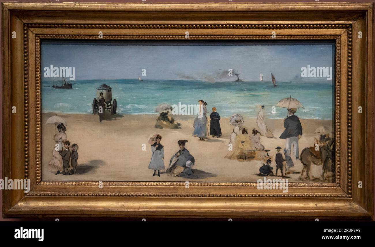 Paris, France - 05 13 2023: Orsay Museum. On Boulogne Beach painted by ...