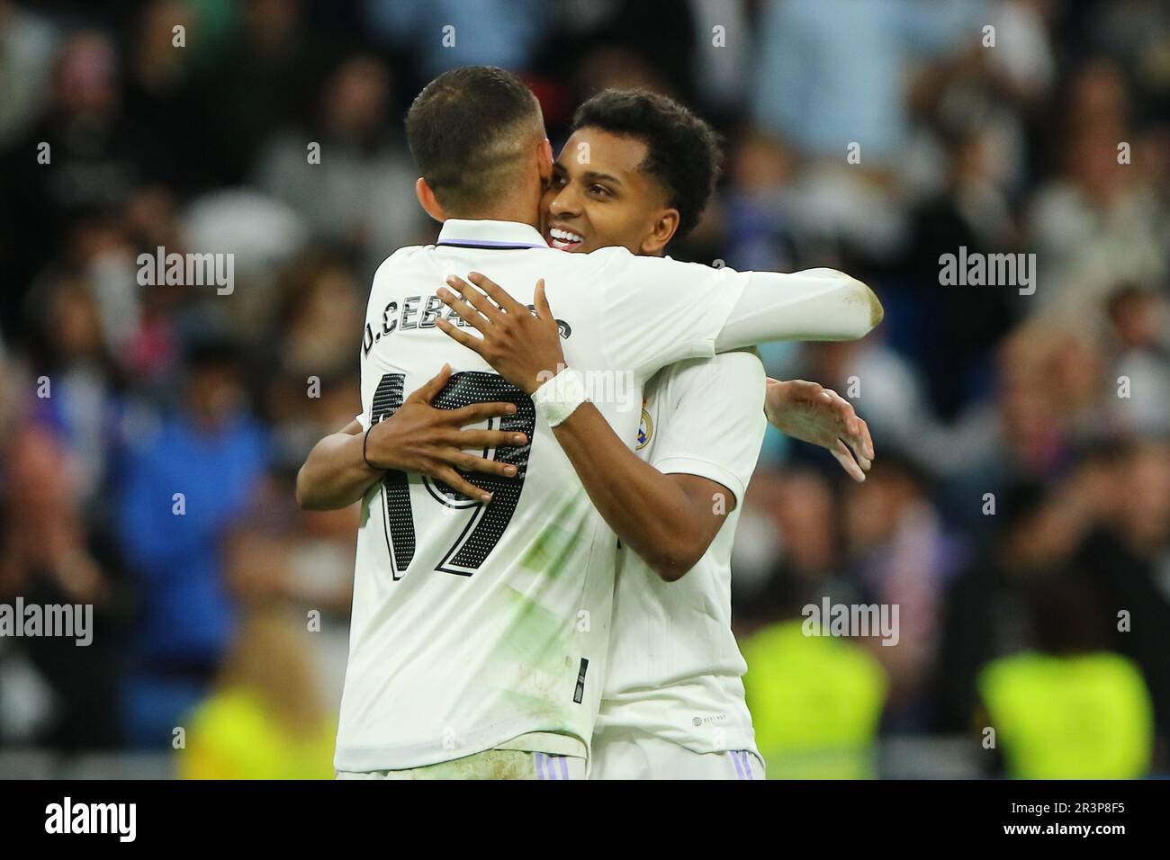 Madrid, Spain. 24th May, 2023. Real Madrid´s Rodrygo celebrates during ...