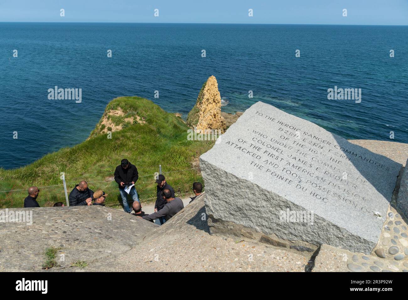 Point du Hoc, Normandy, France. A memorial dedicated to the US Ragers ...