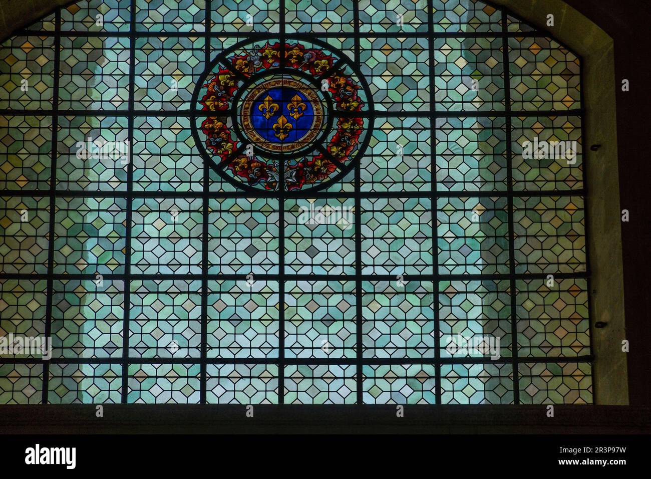 Paris, France. Stained Glass window at Napoleon's tomb at Les invalides ...