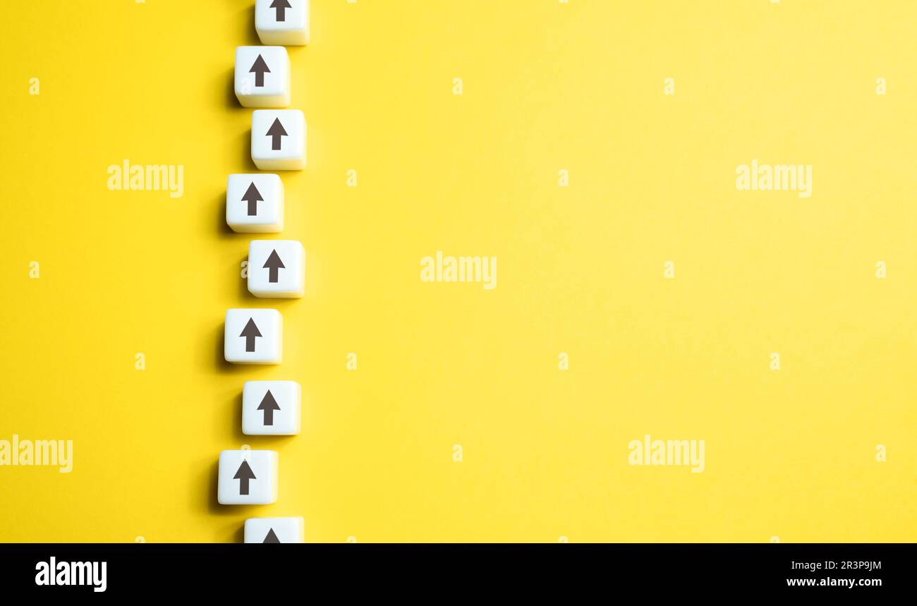 Chain of arrows and space for text. Pave your way. Move forward. Step ...