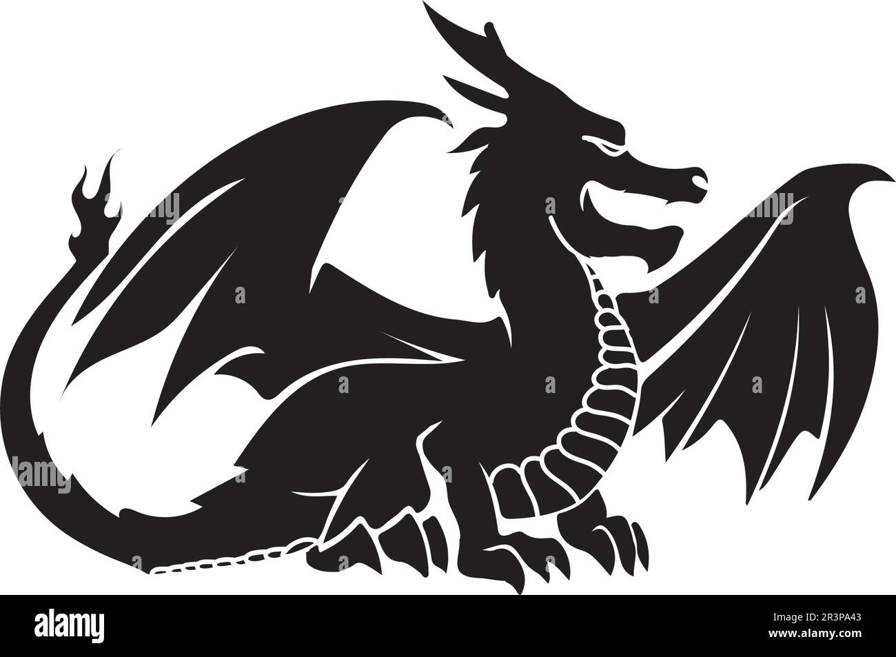 Head dragon flat color logo template vector illustration Stock Vector ...