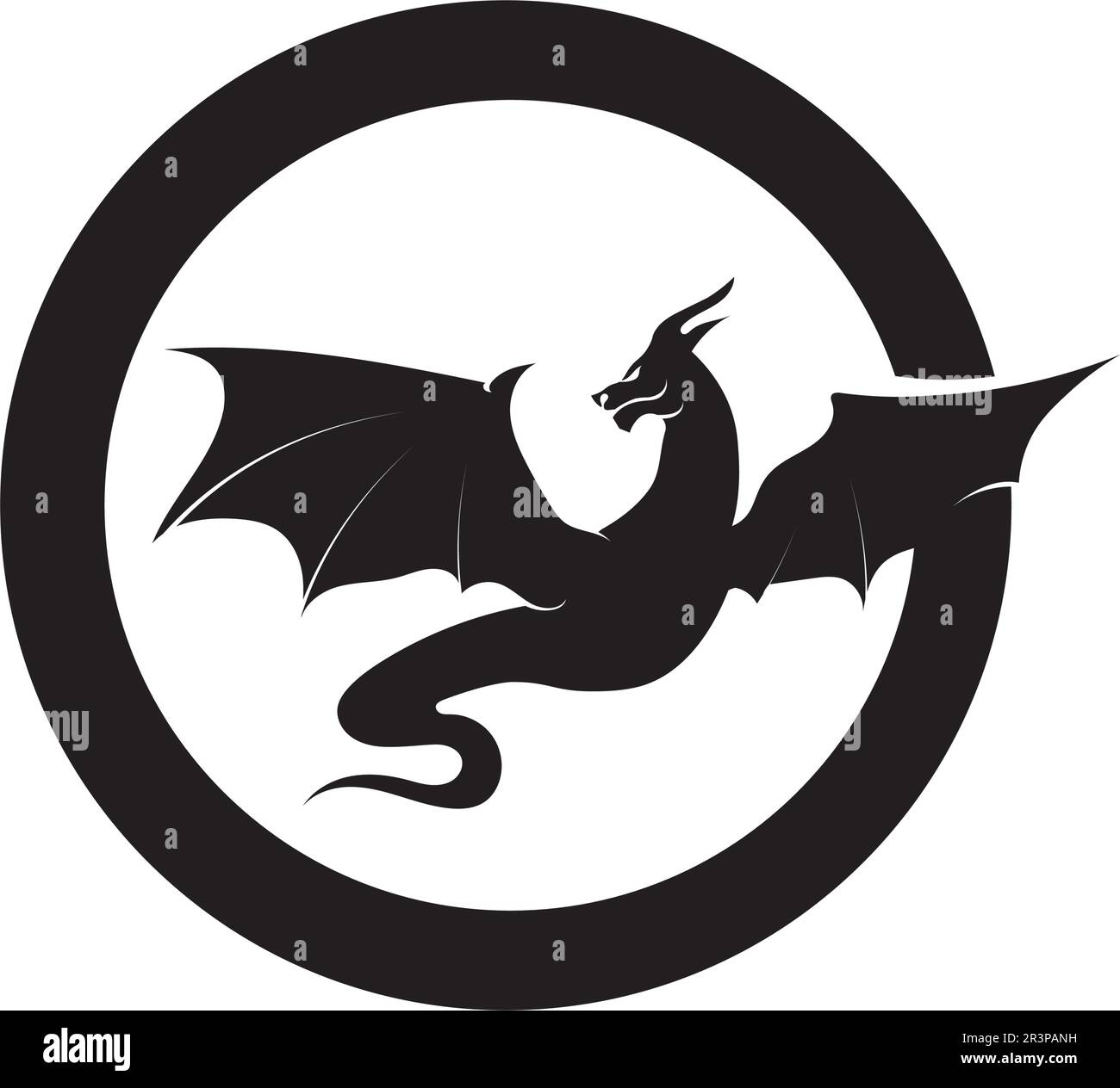 Head dragon flat color logo template vector illustration Stock Vector ...