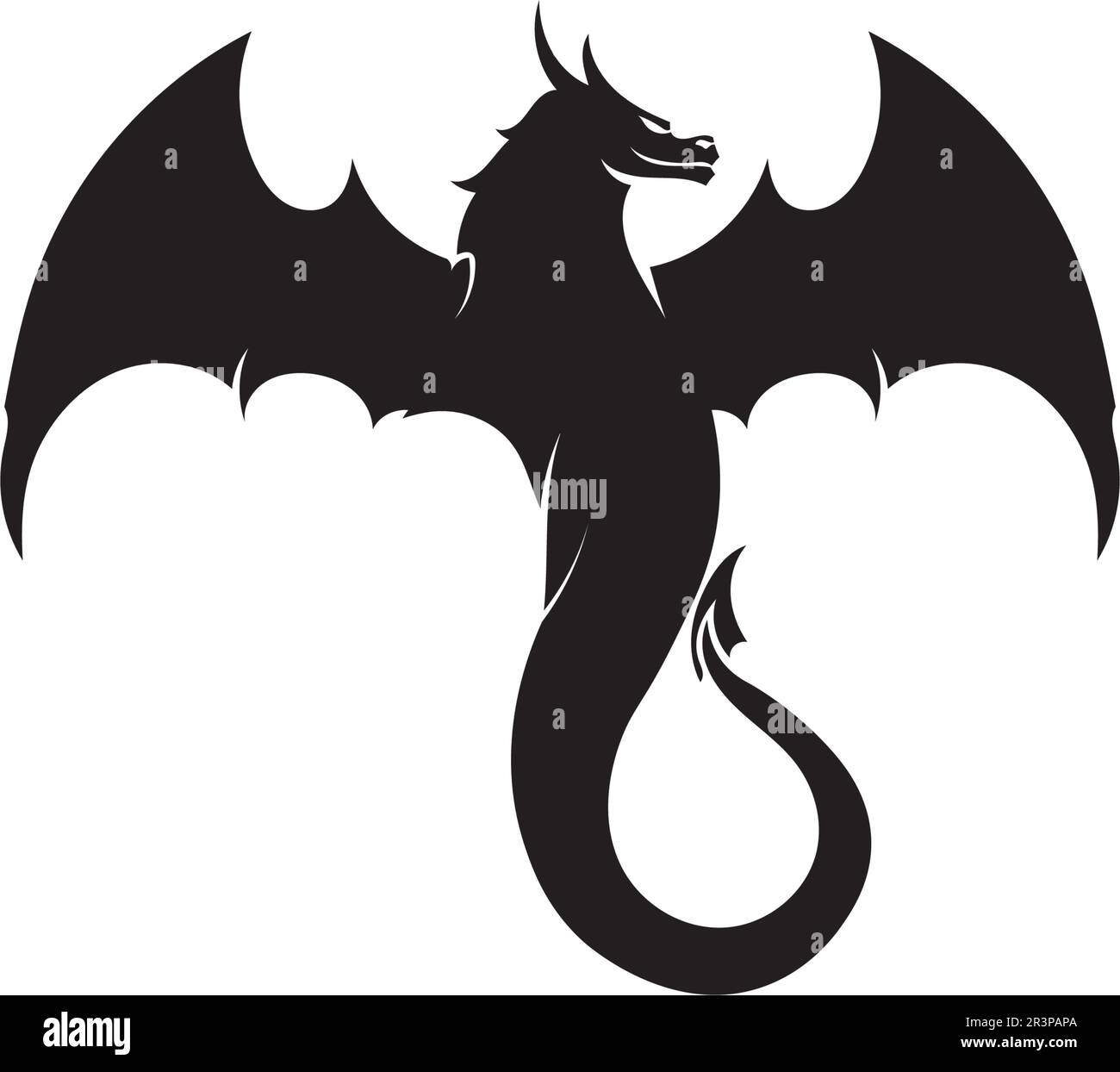 Head dragon flat color logo template vector illustration Stock Vector ...
