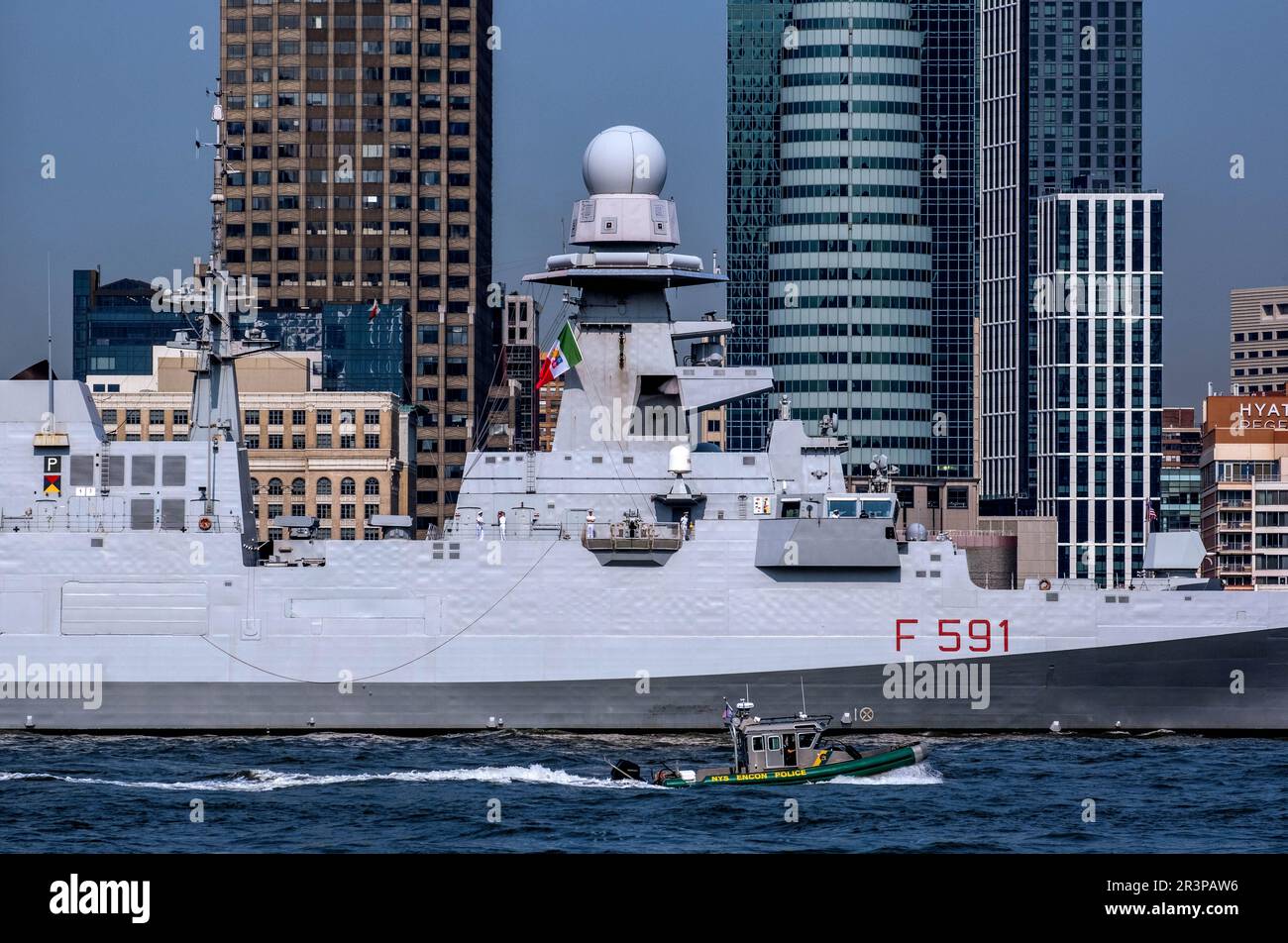 New York, New York, USA. 24th May, 2023. Fleet Week NYC 2023 Parade of Ships kicks off on the ...