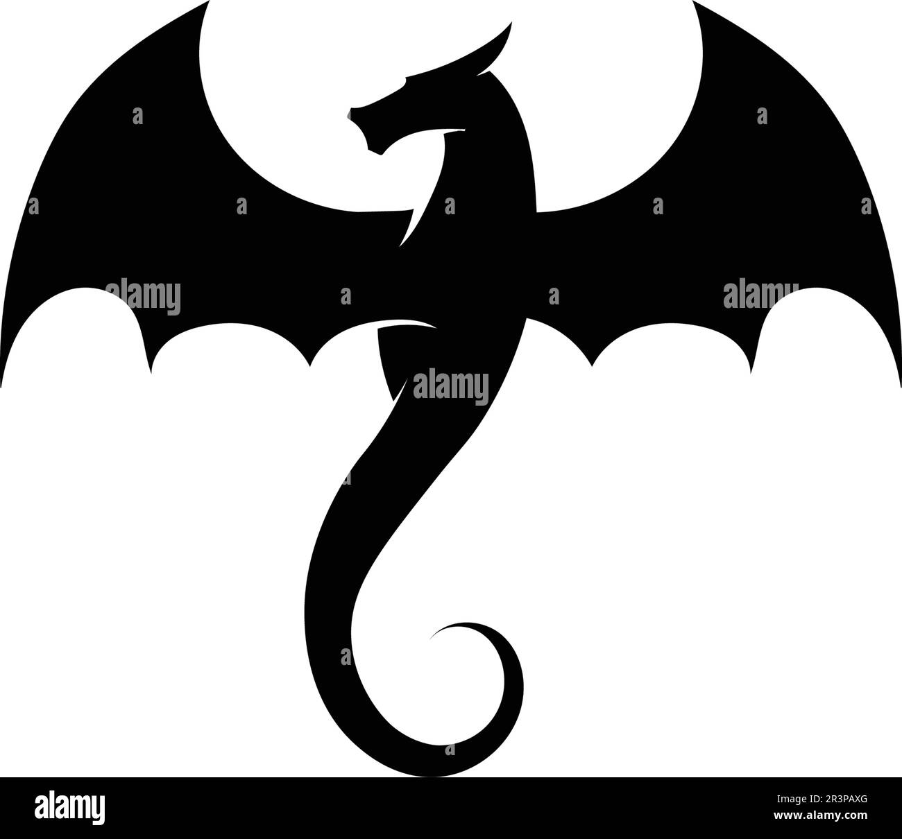 Head dragon flat color logo template vector illustration Stock Vector ...